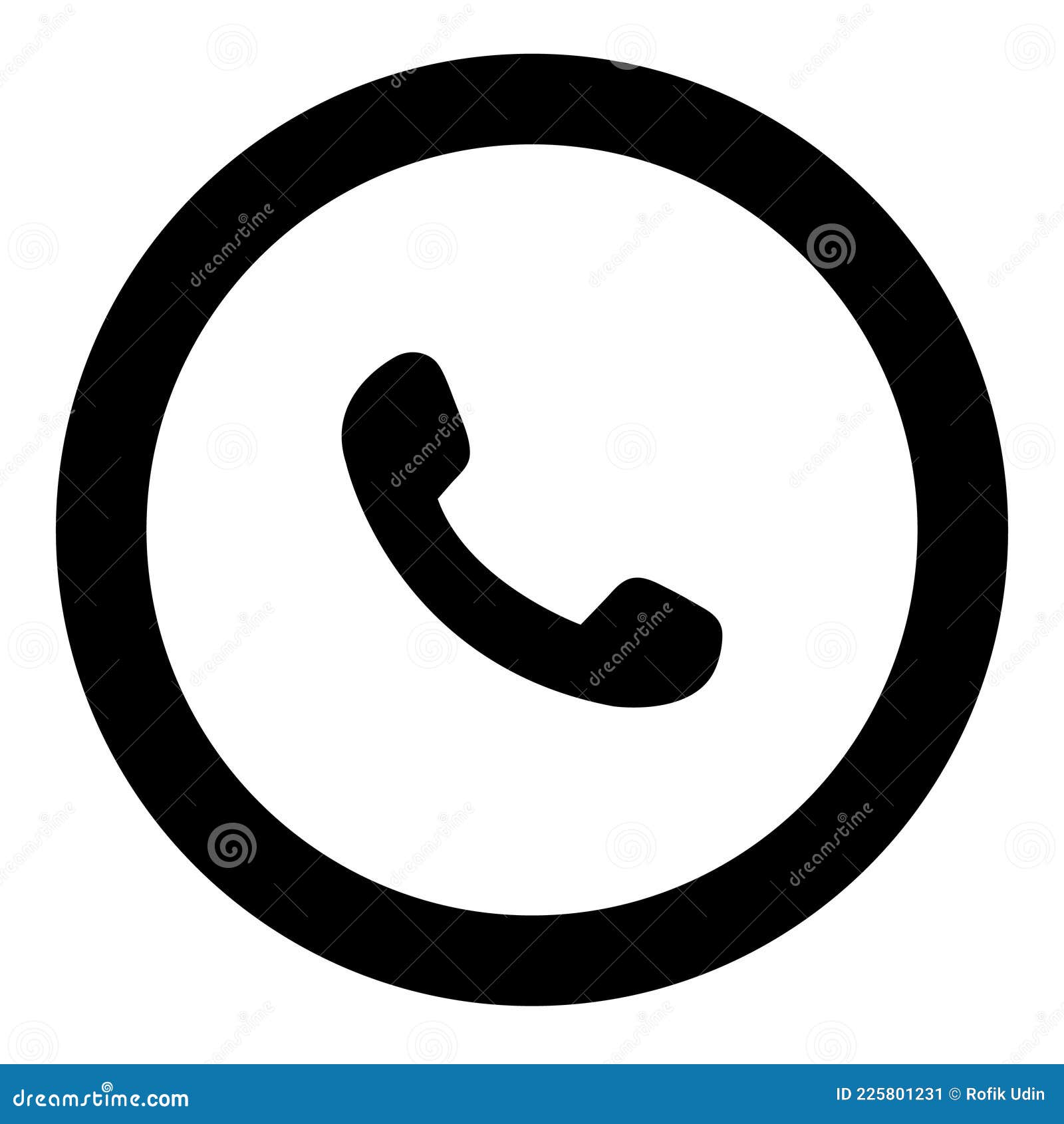 Simple Black Phone Icon Template Design with Round Drill Shape Stock ...