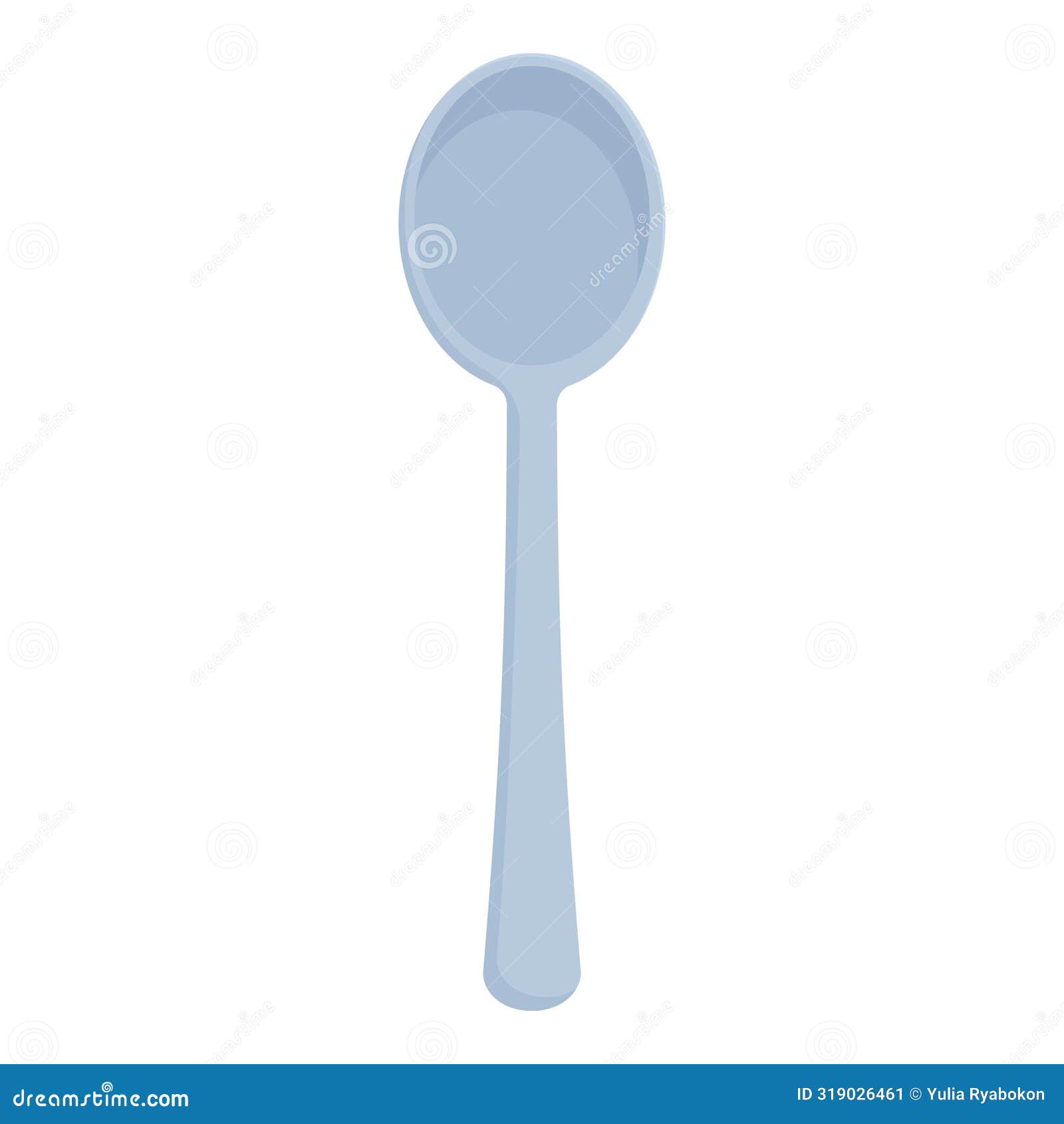 Vector Illustration of a Simple Blue Spoon Stock Vector - Illustration ...