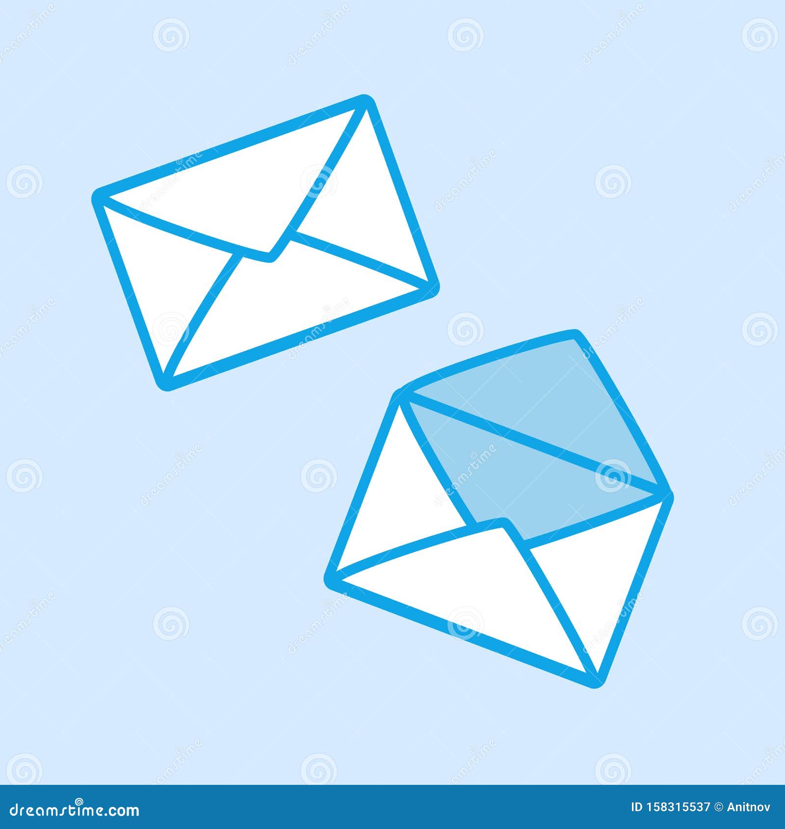 Envelope Vector Icon Simple Blue Stock Vector - Illustration of ...