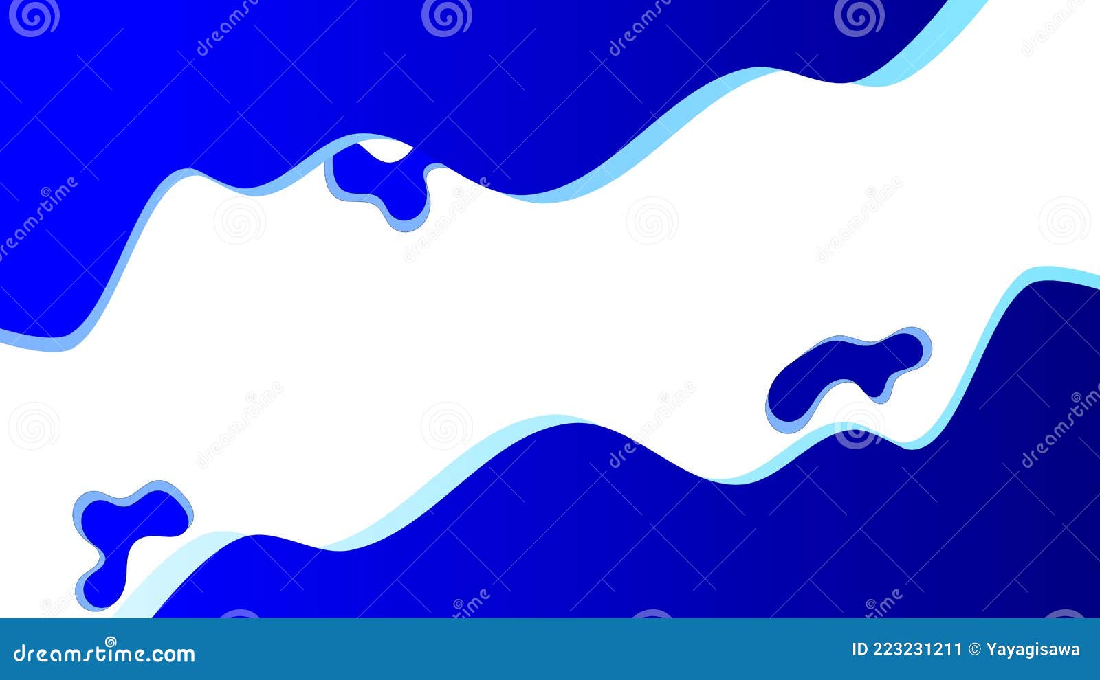 Vector Illustration of Simple Blue Wave Background Stock Vector ...