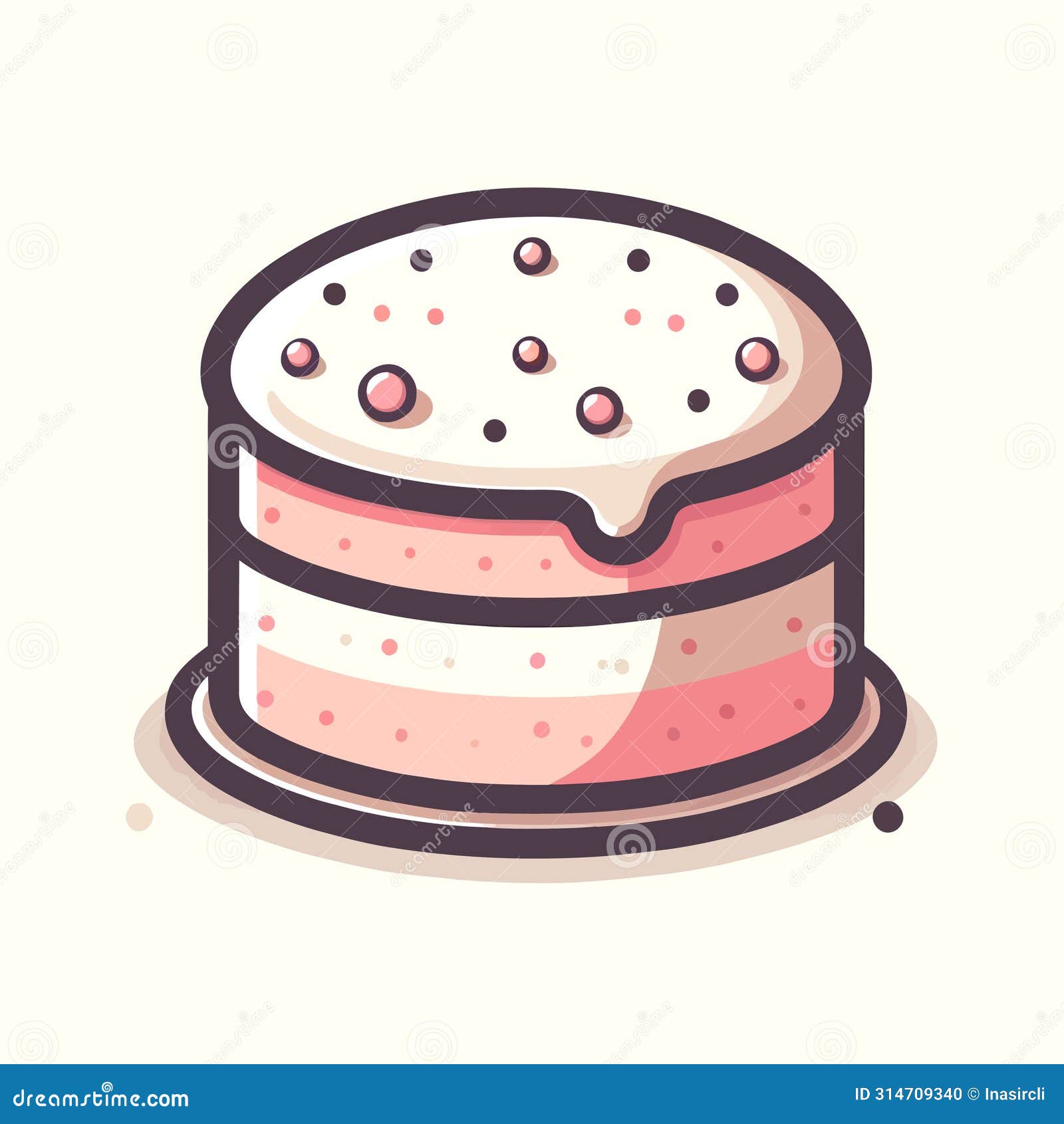 Vector Illustration of a Simple Cake Stock Vector - Illustration of ...