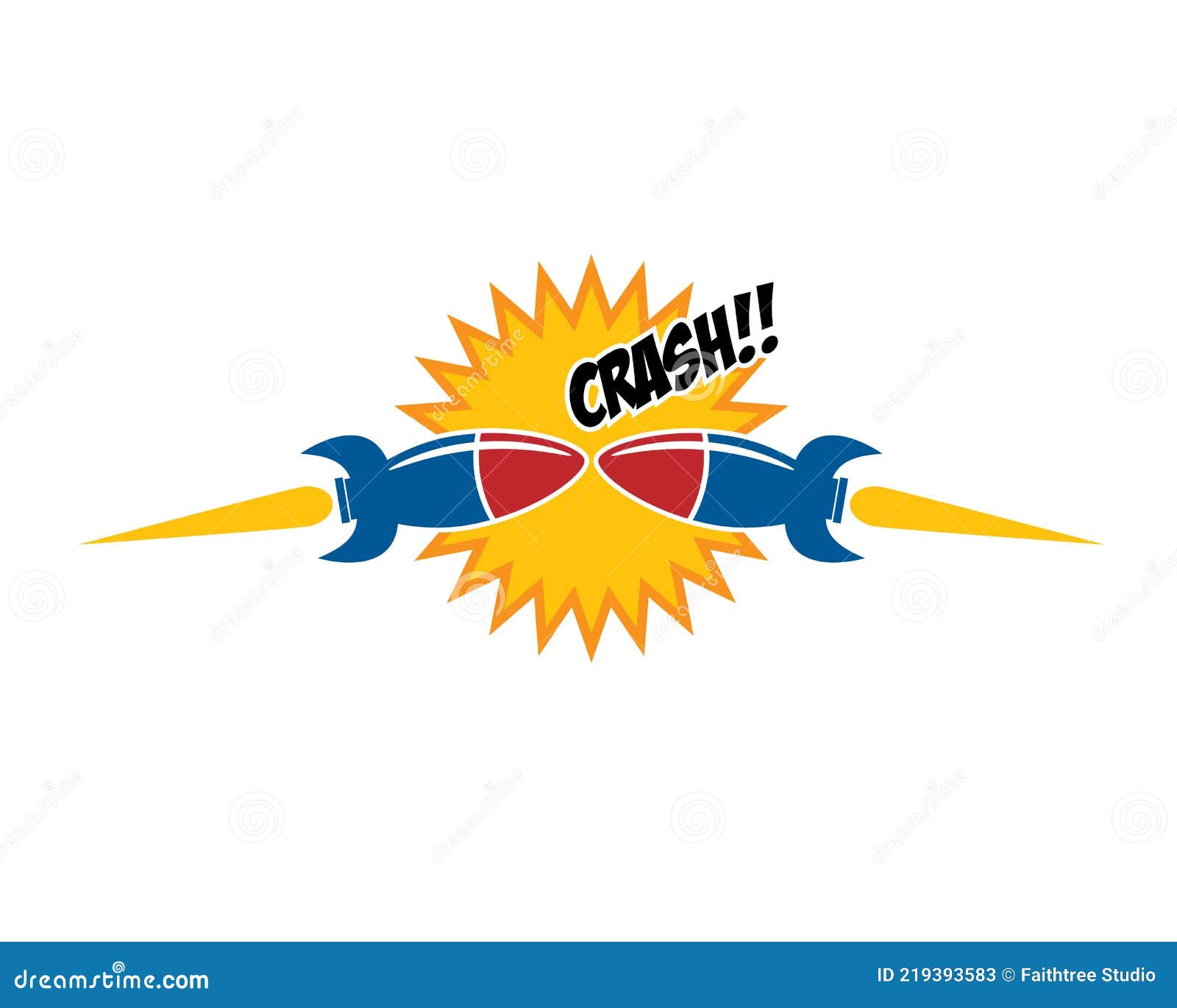 Vector Illustration of Simple Cartoon Rocket Crash Explode Stock Vector ...