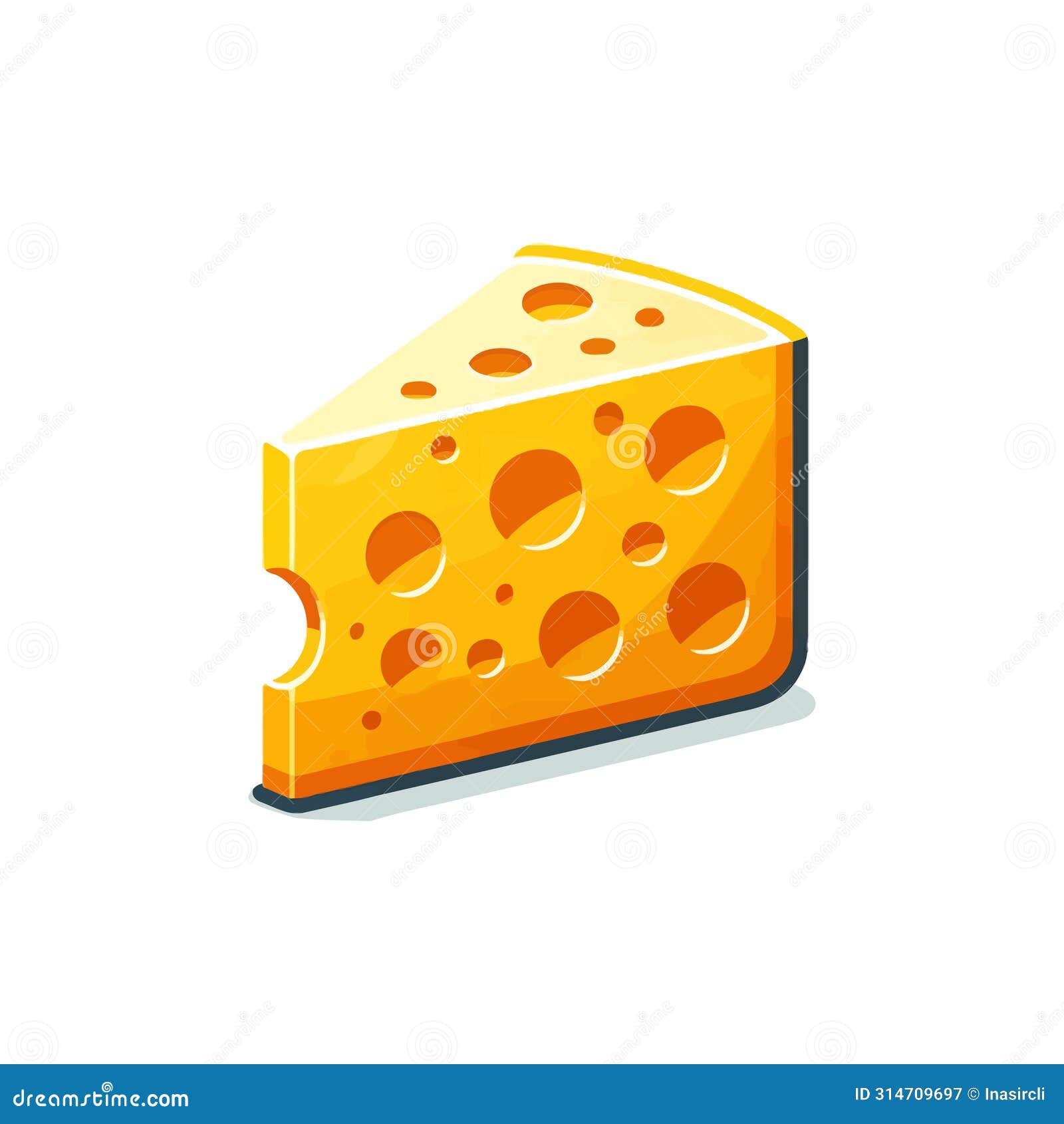 Vector Illustration of Simple Cheese Stock Vector - Illustration of ...