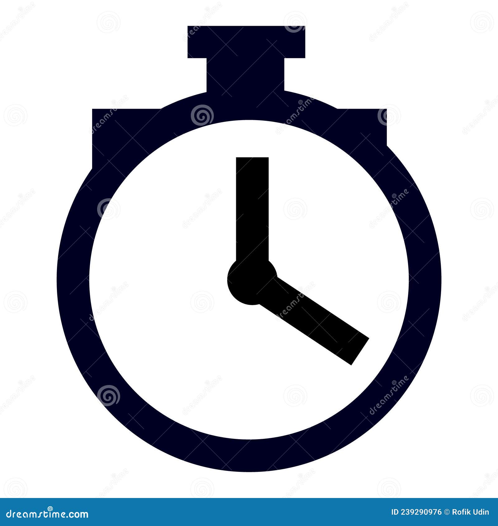 Simple clock icon stock vector. Illustration of font - 239290976