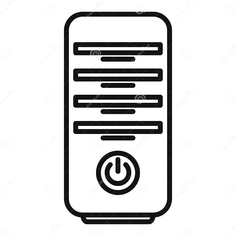 Vector Illustration of a Simple Computer Tower with Power Button ...