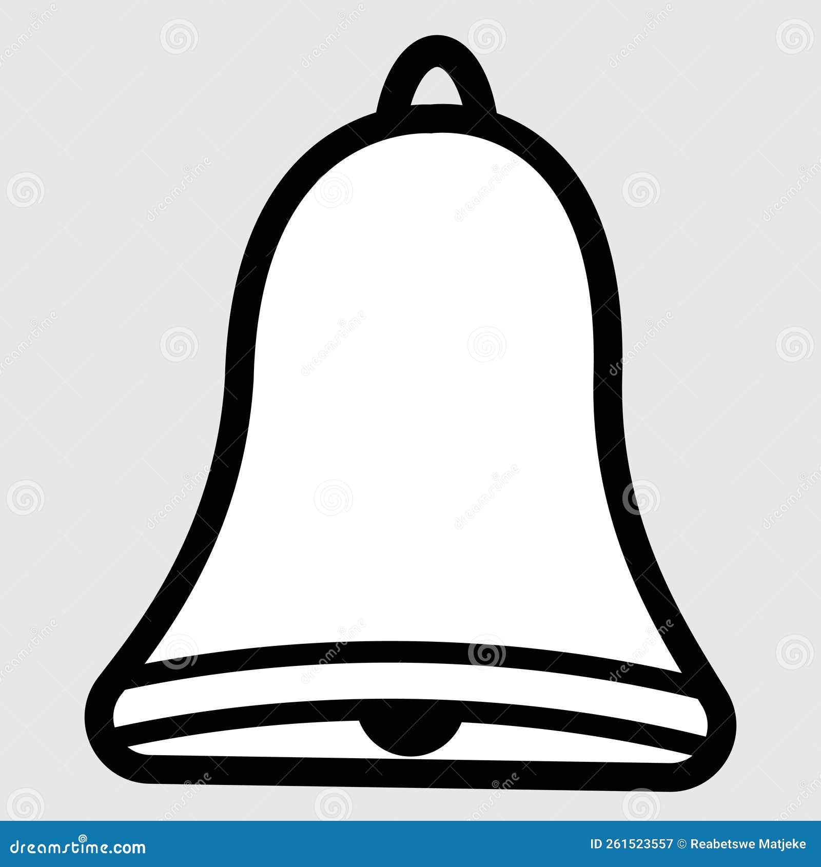 Vector Illustration of a Simple Flat Bell Icon in Black and White ...