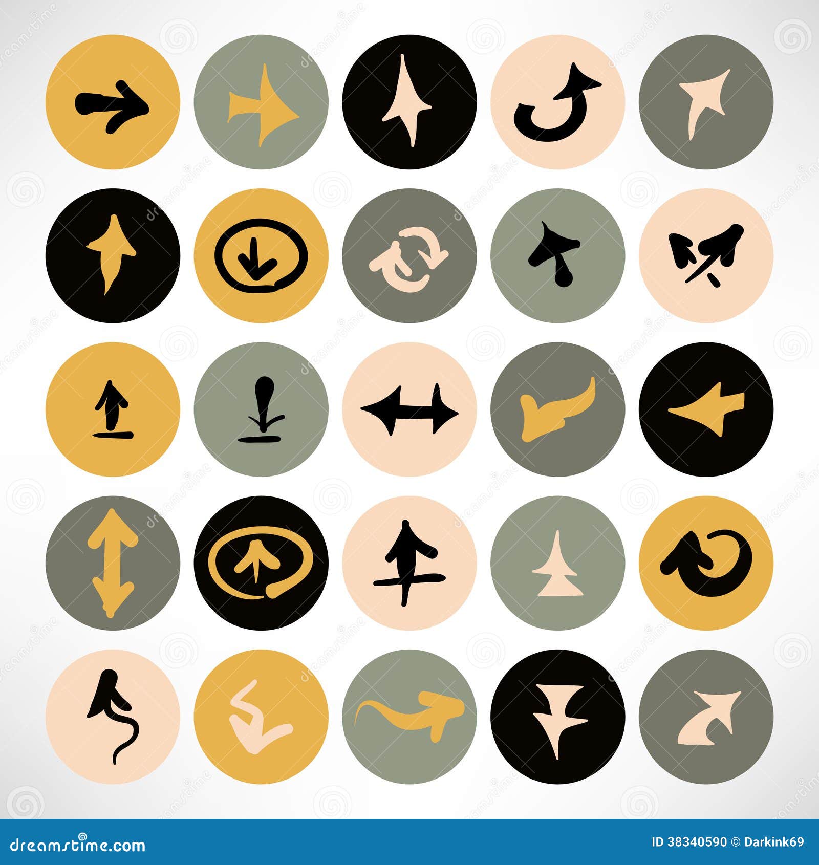 Vector Illustration of Simple Flat Round Arrow Icons Stock Vector ...