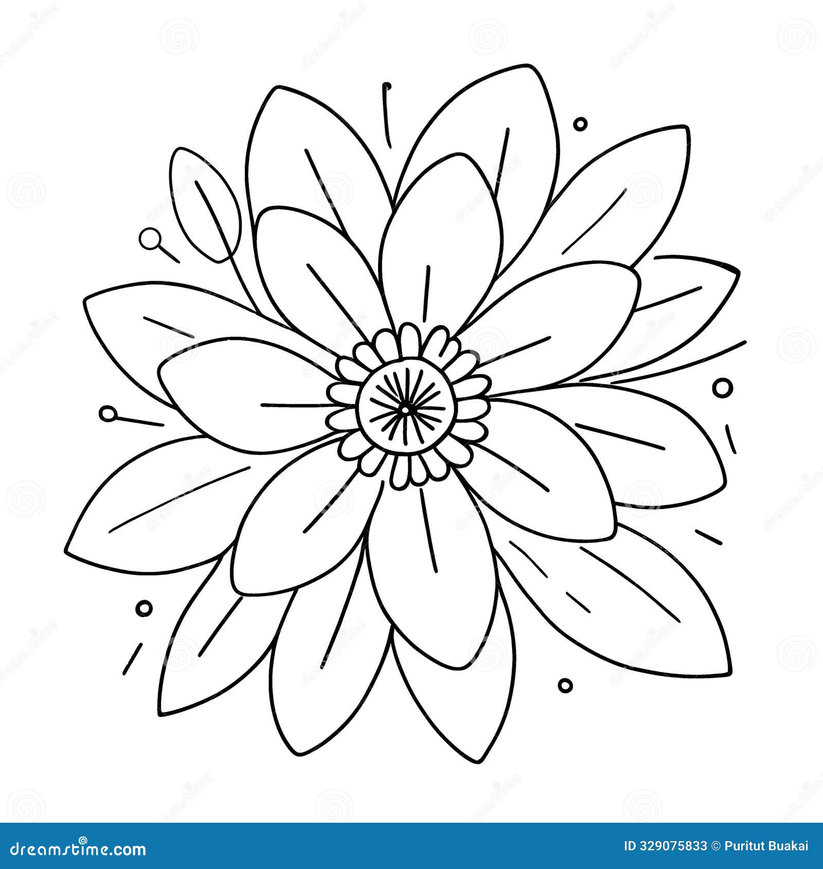 Vector Illustration Simple Floral Pattern Stock Illustration ...
