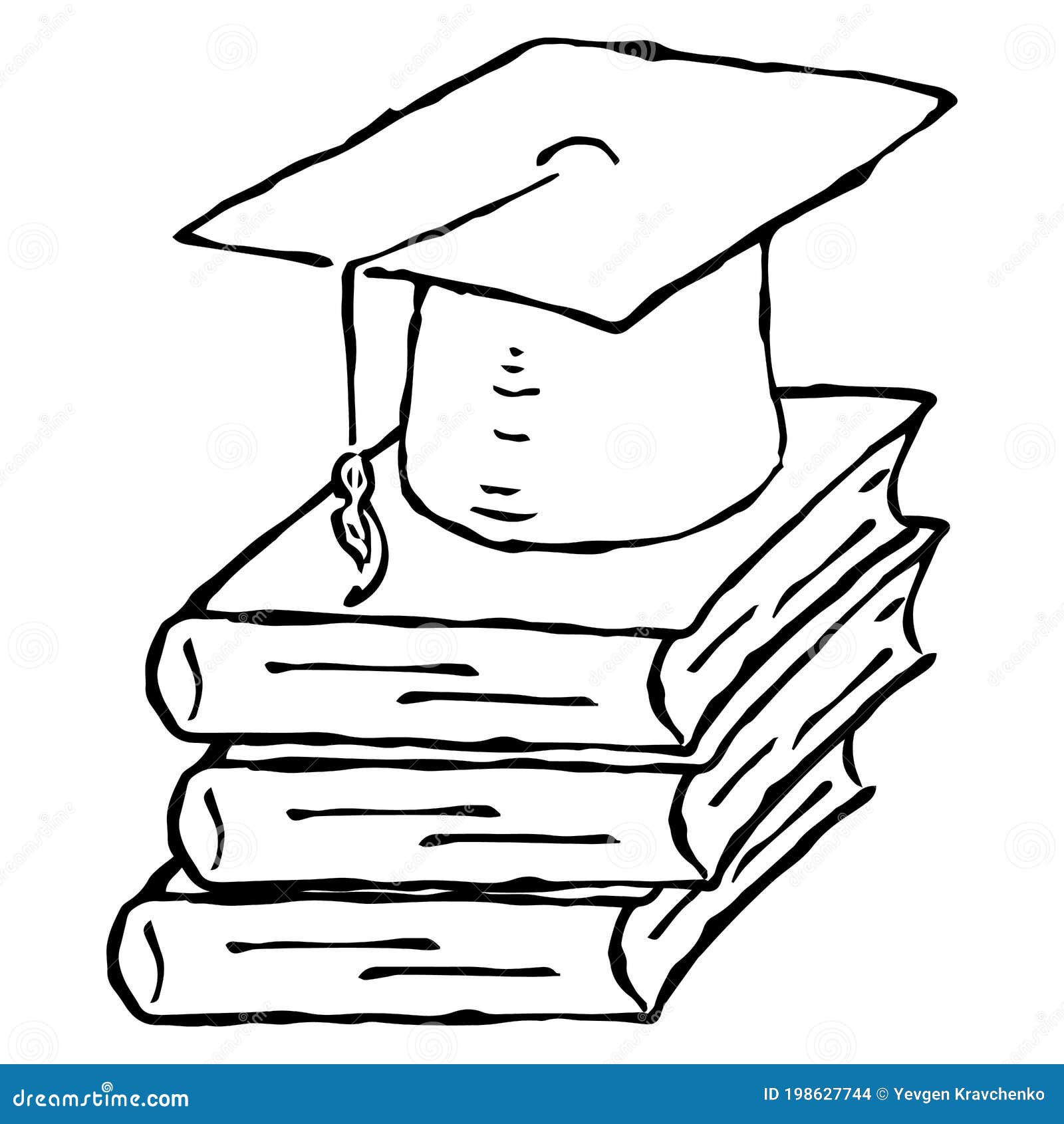 Square Academic Hat with a Tassel on a Stack of Books. Graduation ...