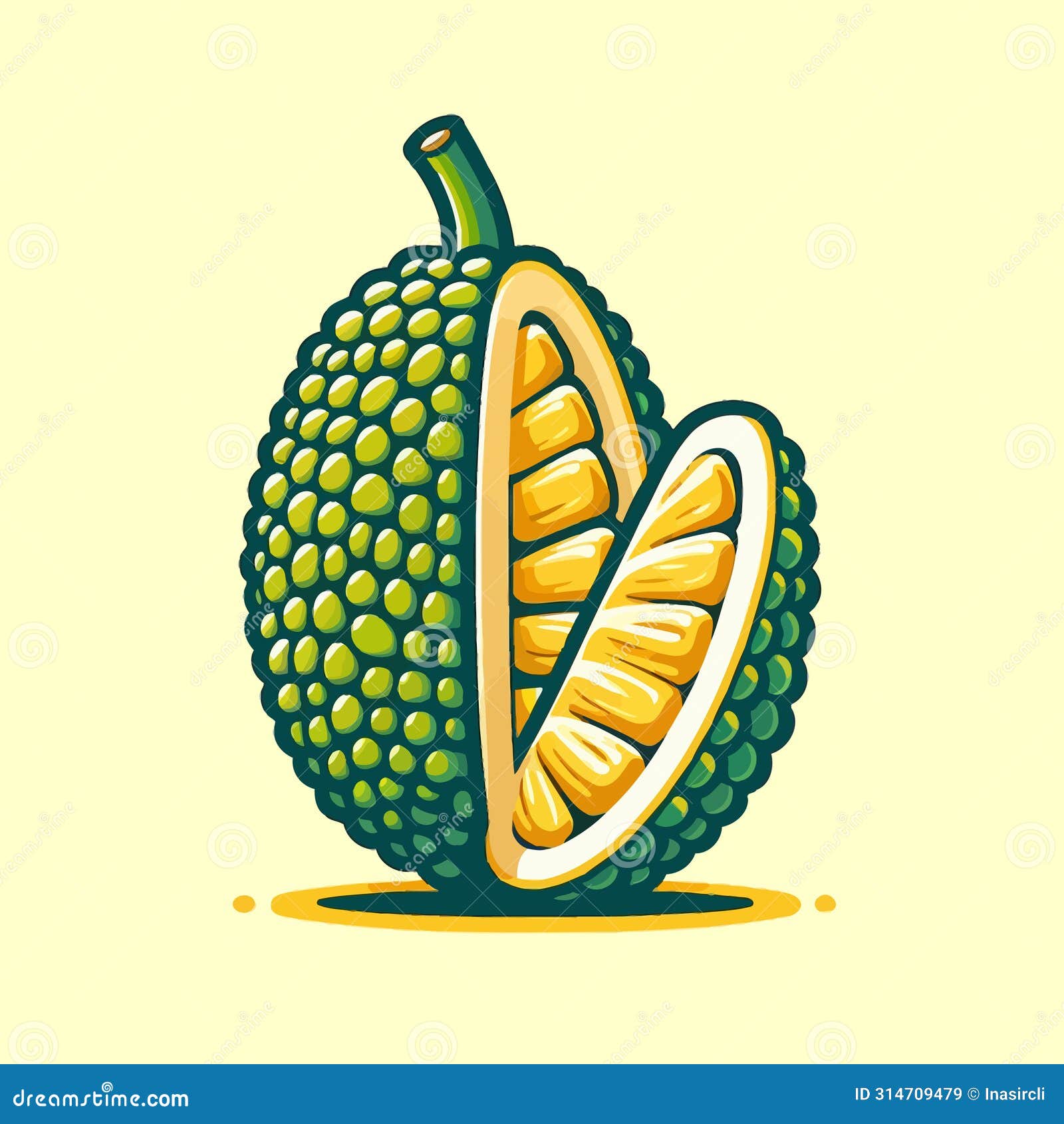 Vector Illustration of a Simple Jackfruit Stock Vector - Illustration ...