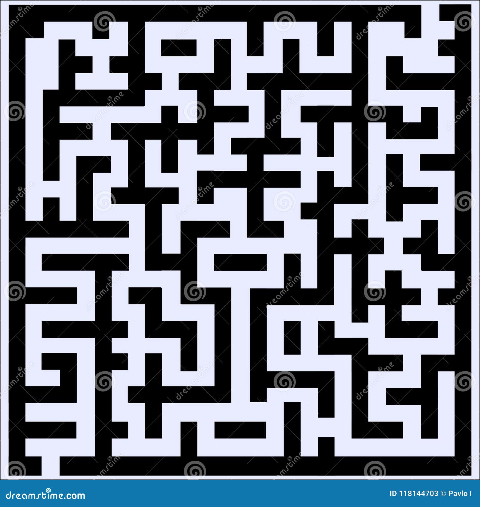 Labyrinth with Entry and Exit Stock Illustration - Illustration of ...