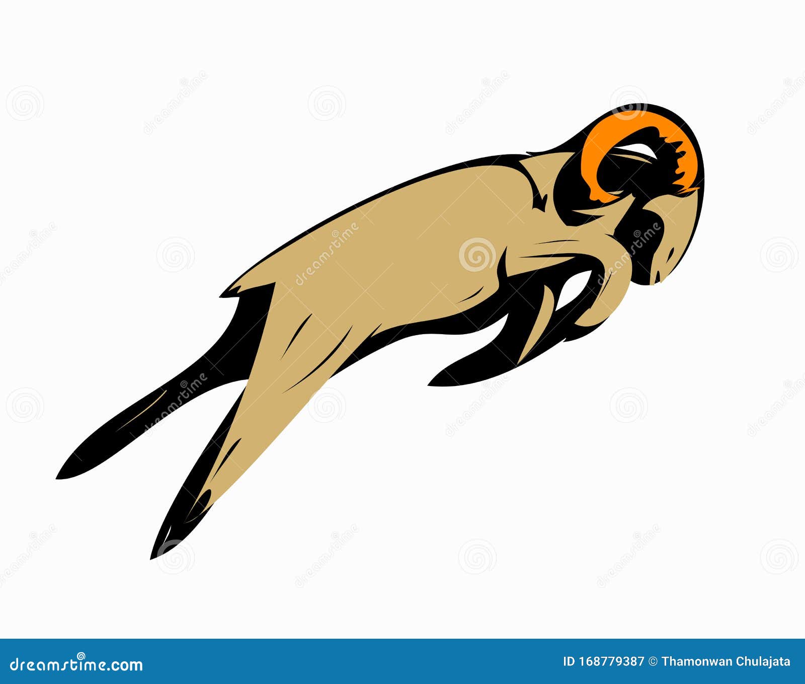 Illustration Simple of Leaping Goat Stock Vector - Illustration of ...