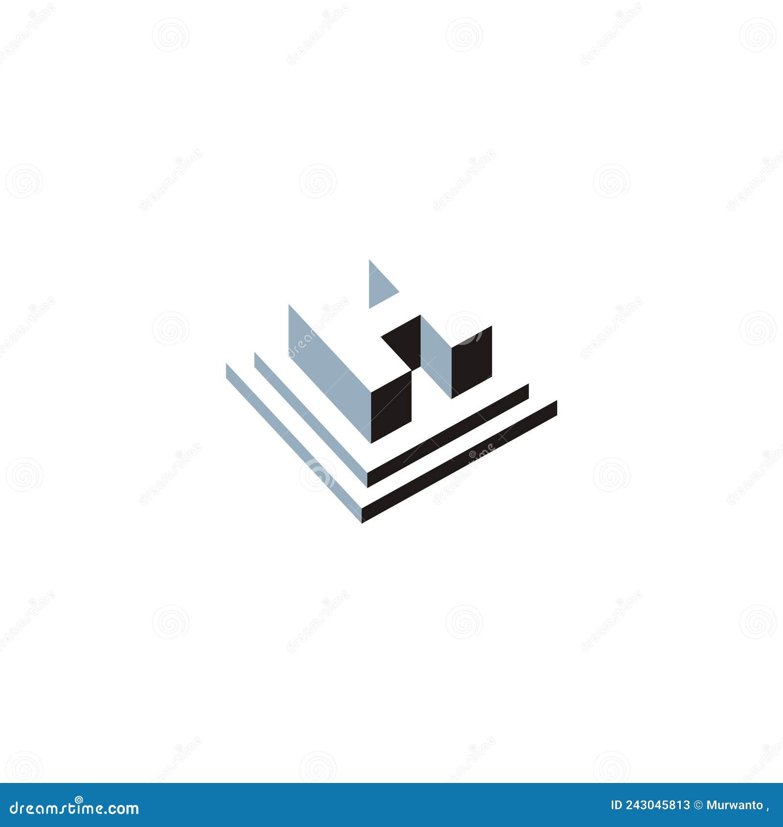 Letter H 3D Logo Design stock vector. Illustration of abstract - 243045813