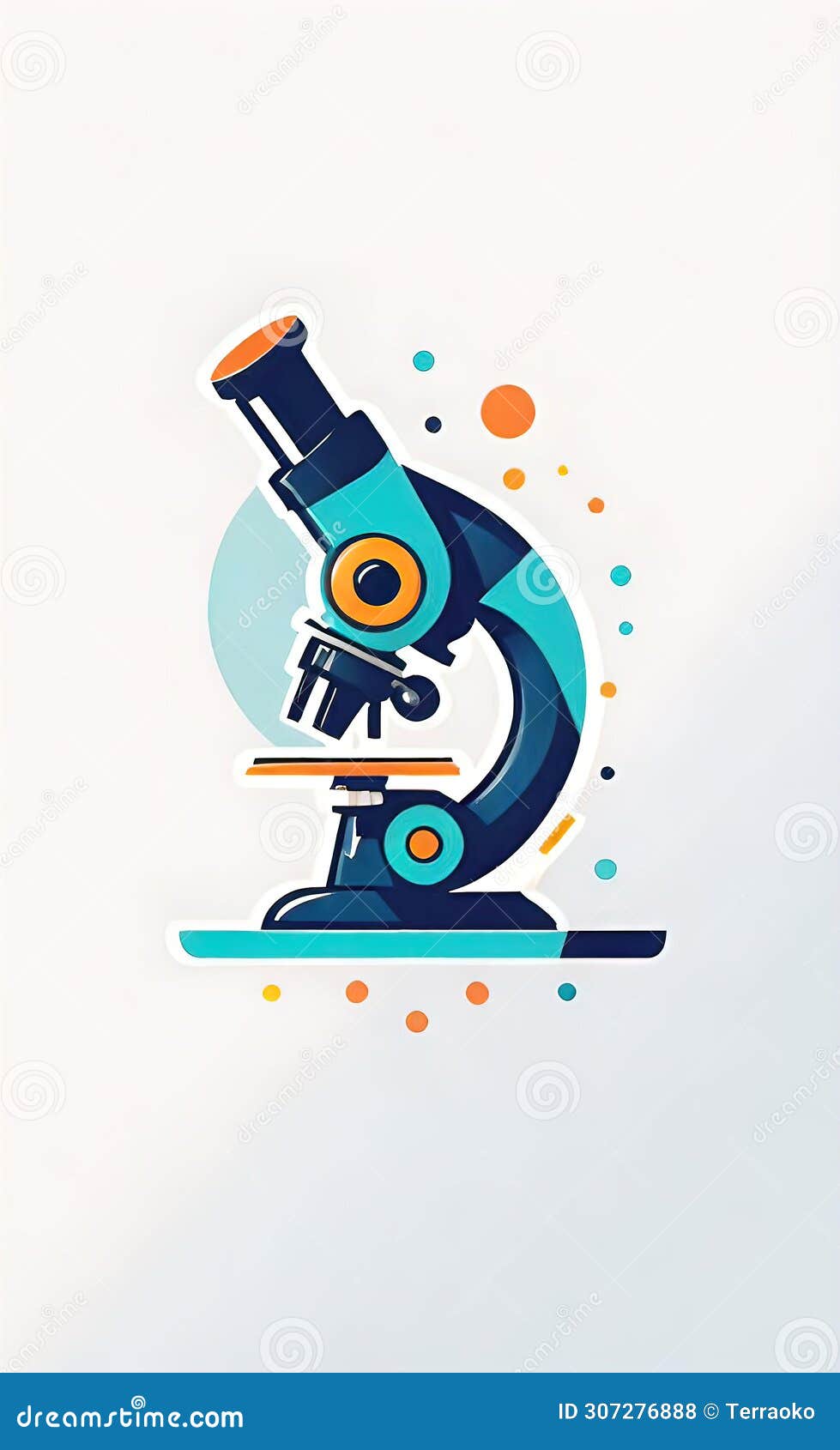 Vector Illustration, Simple Logo of a Microscope in a Laboratory with ...
