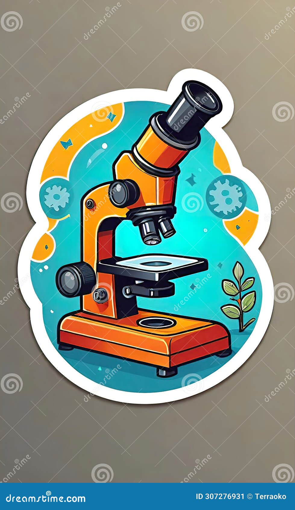 Vector Illustration, Simple Logo of a Microscope in a Laboratory with ...