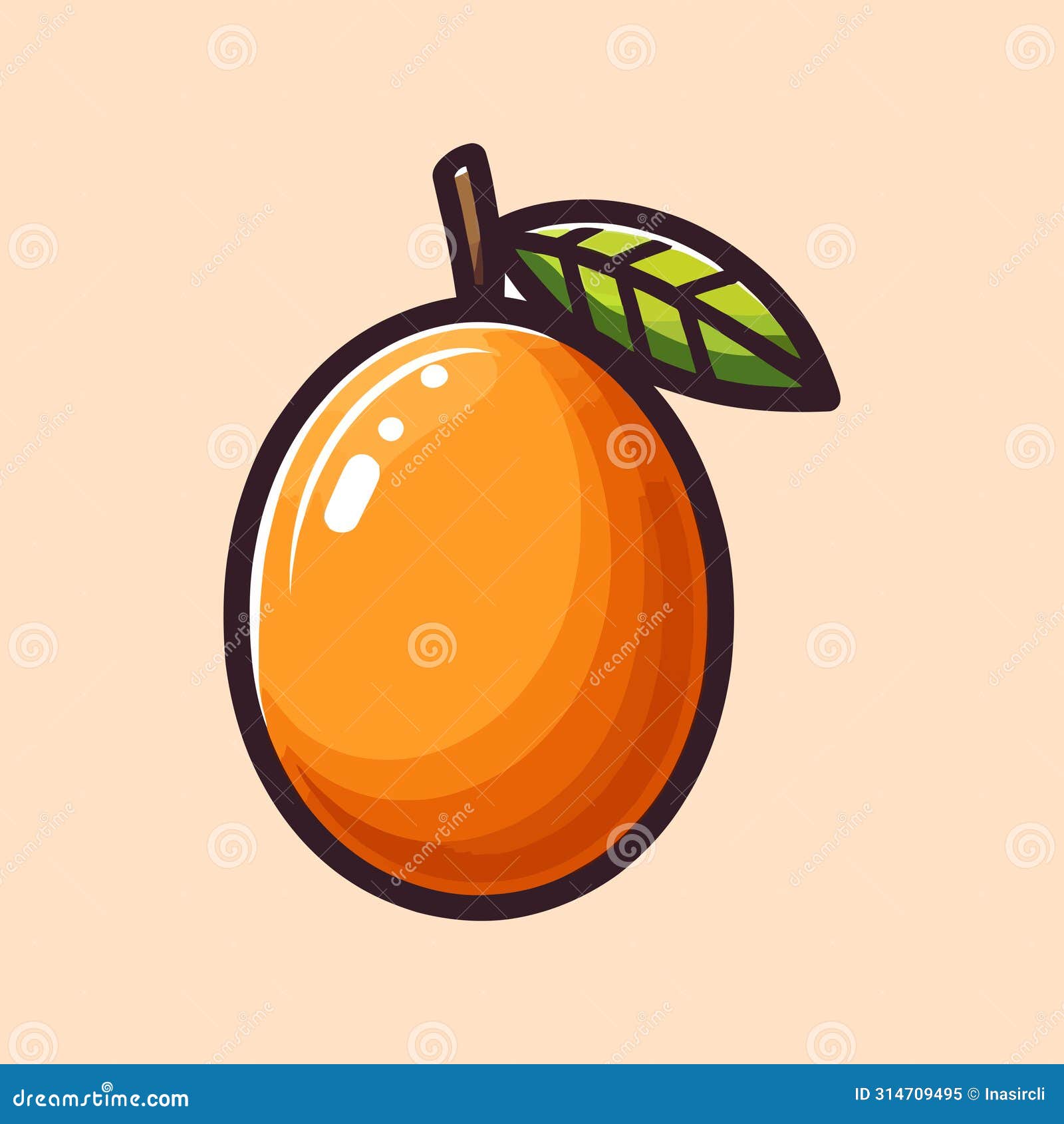 Vector Illustration of a Simple Loquat Stock Vector - Illustration of ...