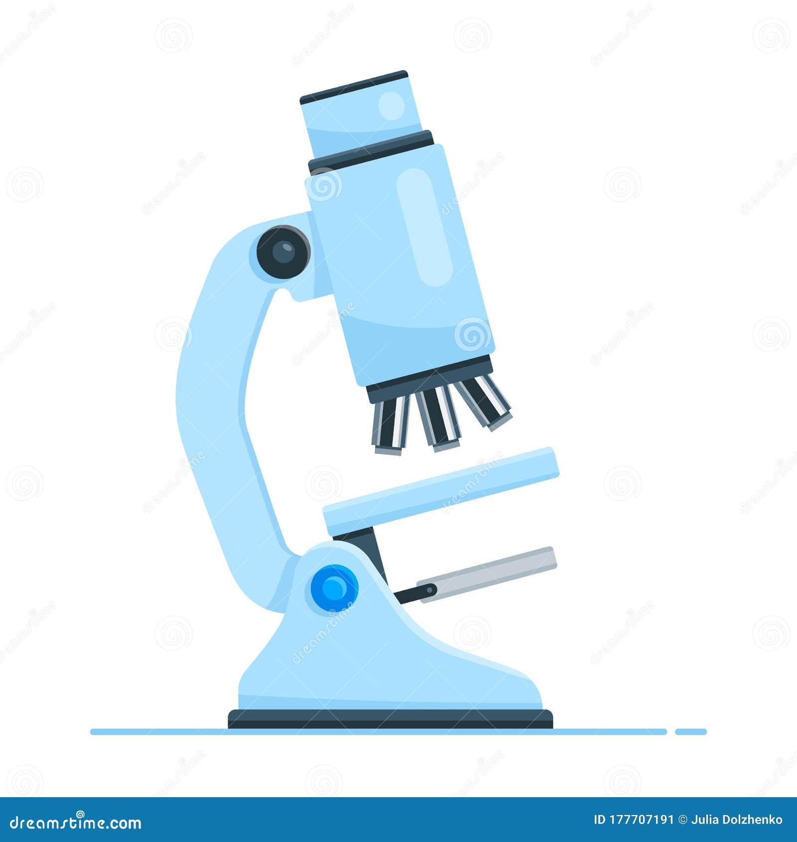 Simple Microscope Vector Illustration in Flat Style Stock Vector ...