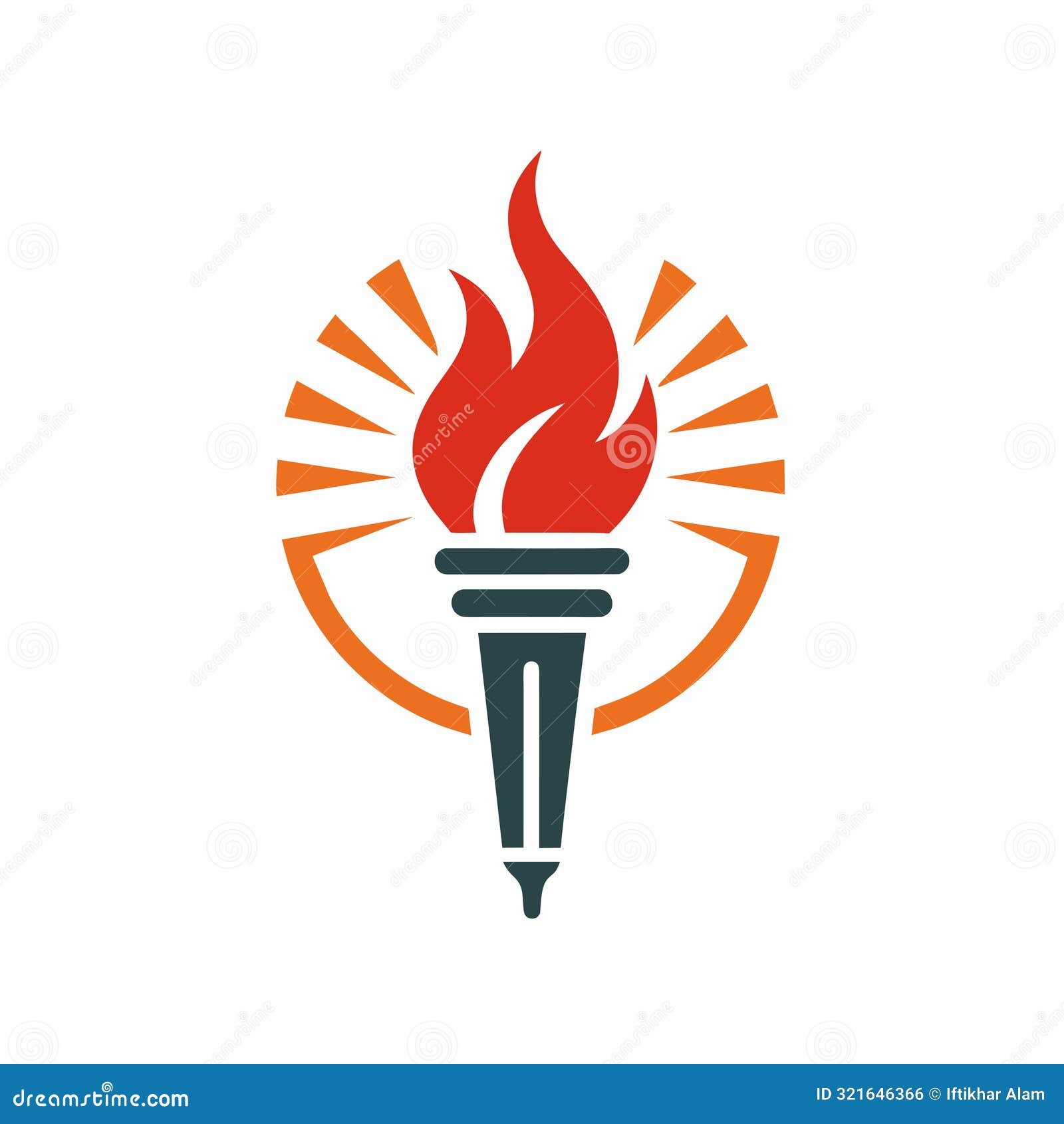 A Vector Illustration of a Simple, Minimalist Torch Logo Design, Torch ...