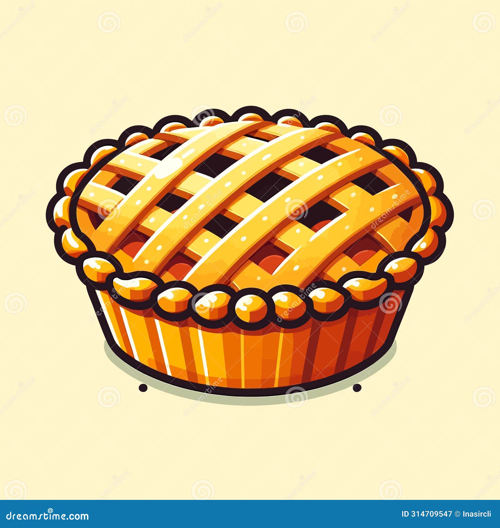 Vector Illustration of a Simple Pie Stock Vector - Illustration of ...