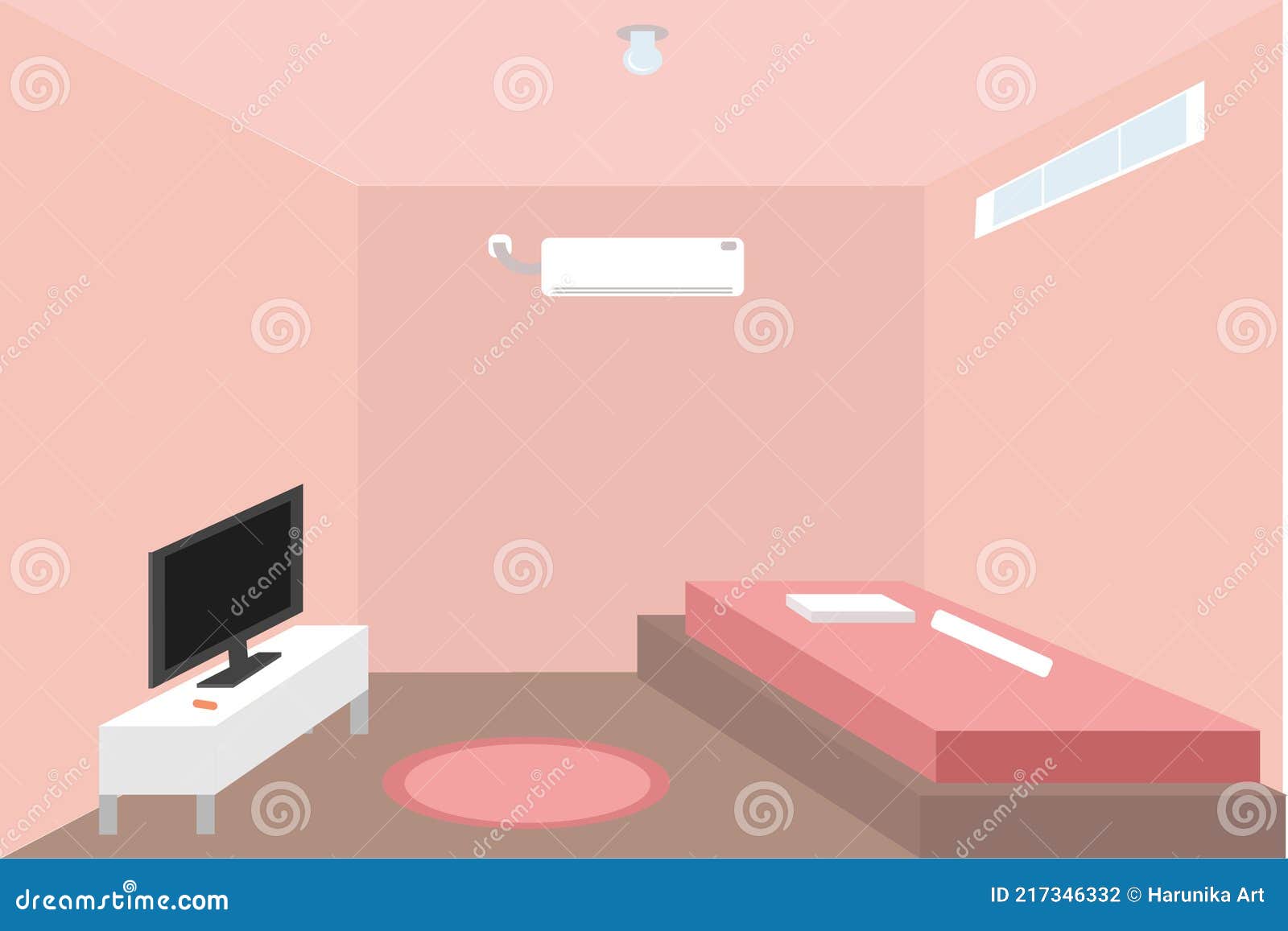 Vector Illustration of Simple Pink Room Stock Vector - Illustration of ...