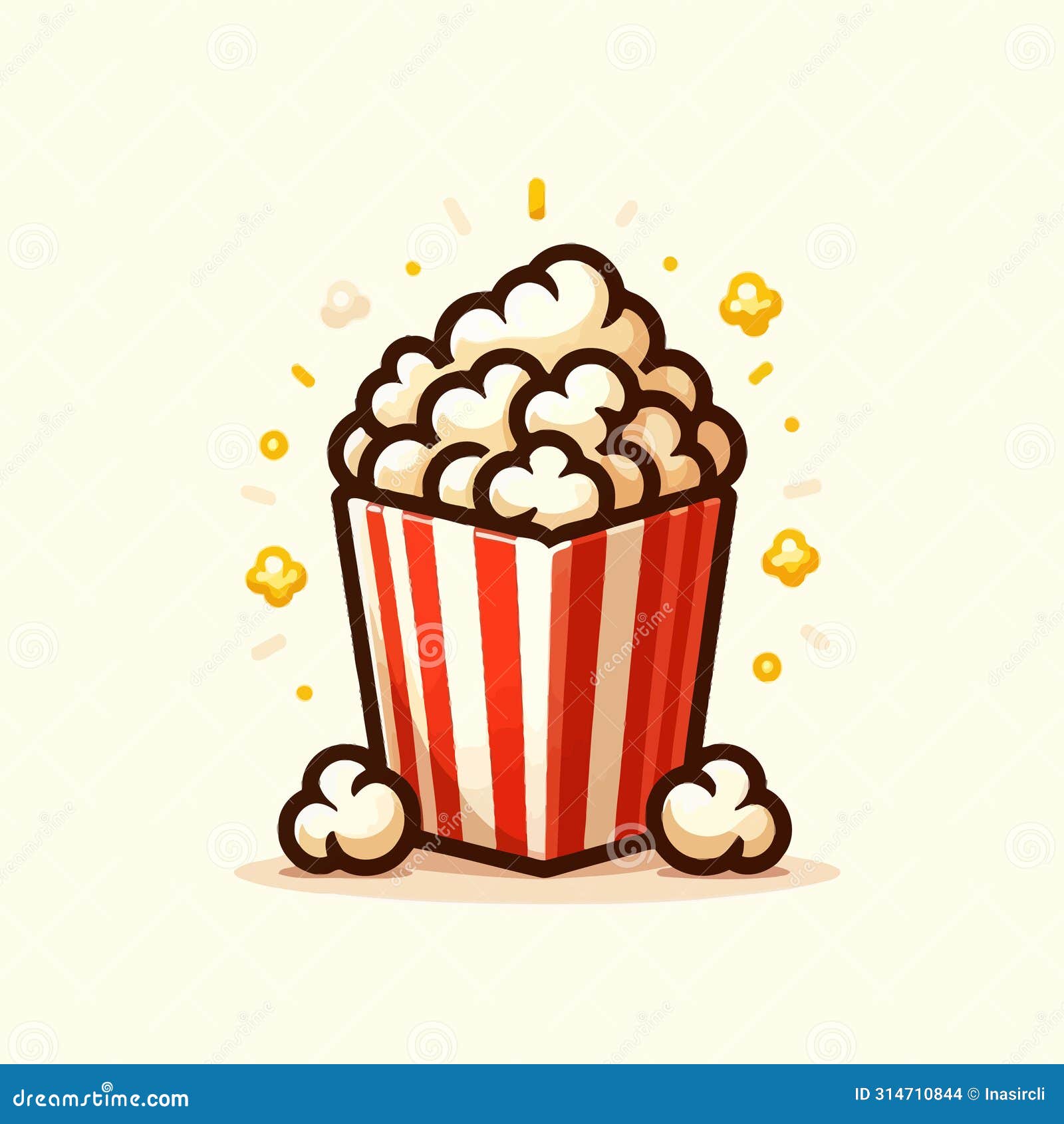 Vector Illustration of Simple Popcorn Stock Vector - Illustration of ...