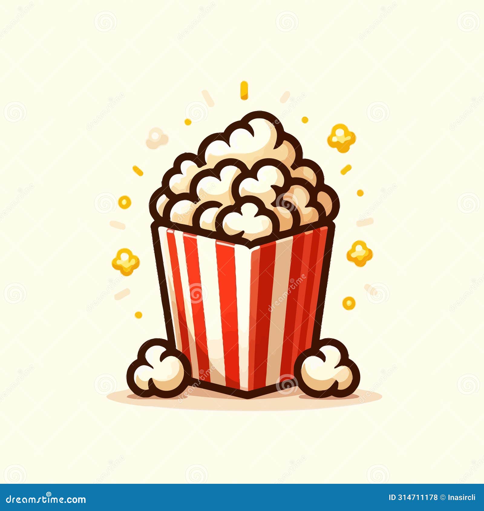 Vector Illustration of Simple Popcorn Stock Vector - Illustration of ...