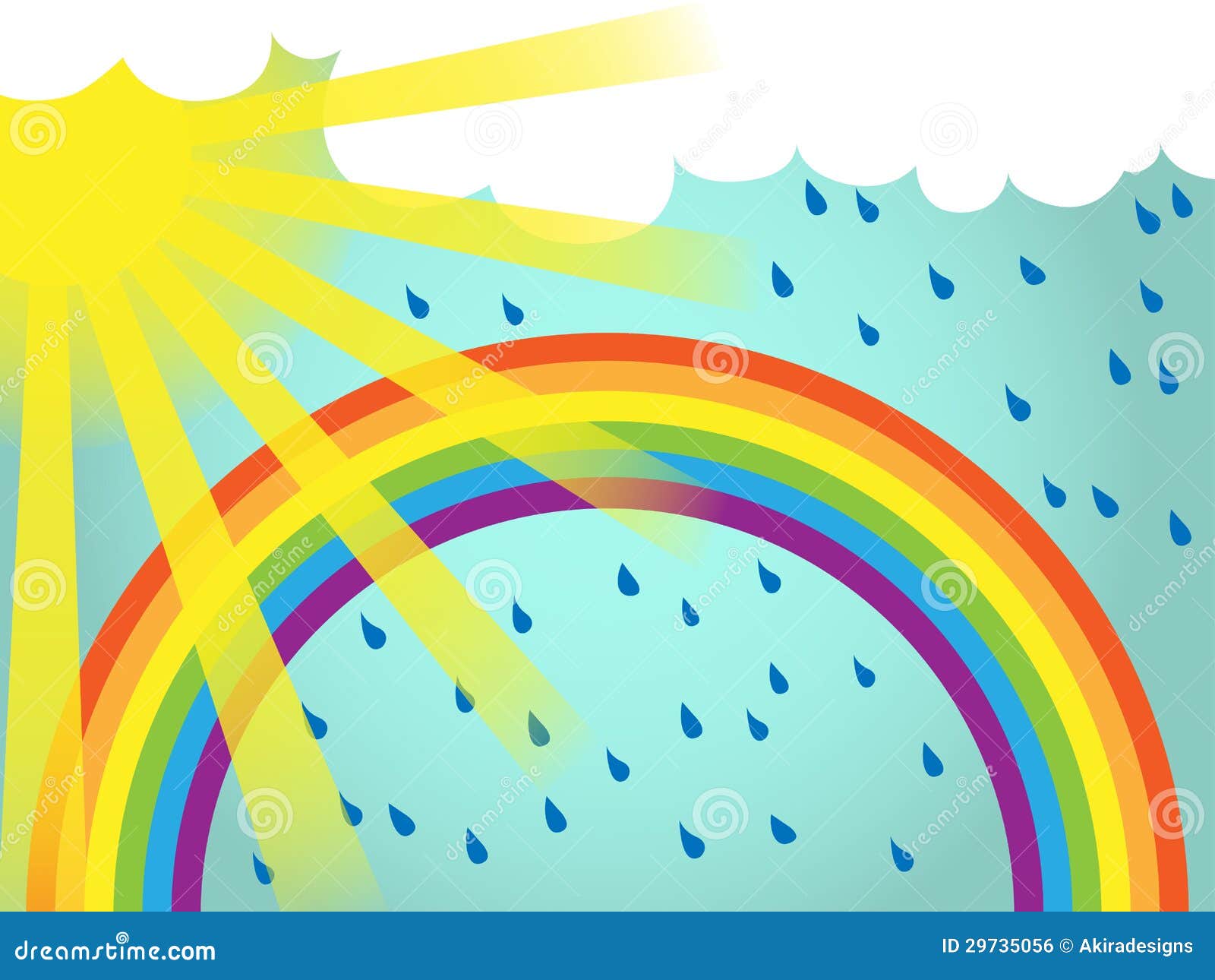 Rainbow Background Template Stock Vector - Illustration of card, sunny ...