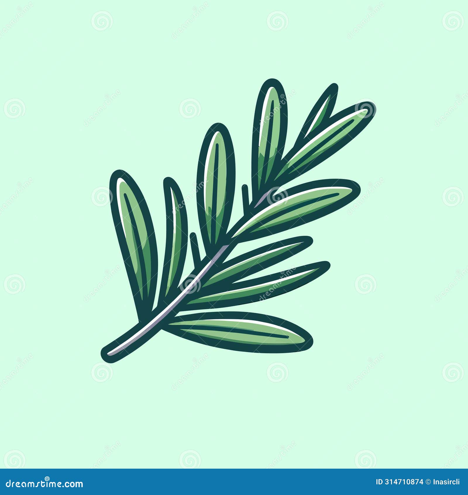 Vector Illustration of Simple Rosemary Stock Vector - Illustration of ...