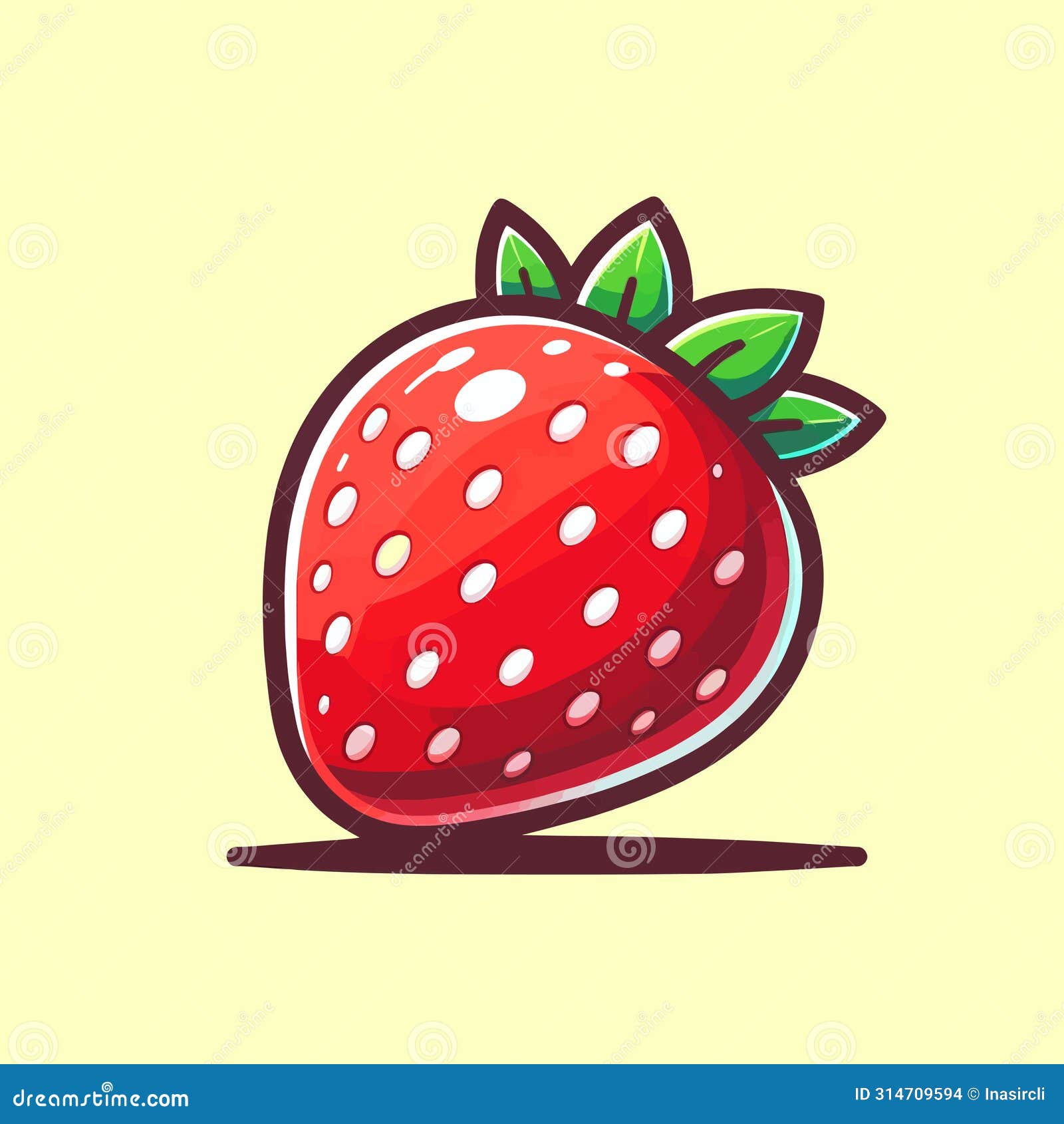 Vector Illustration of a Simple Strawberry Stock Vector - Illustration of vegetarian, delicious ...