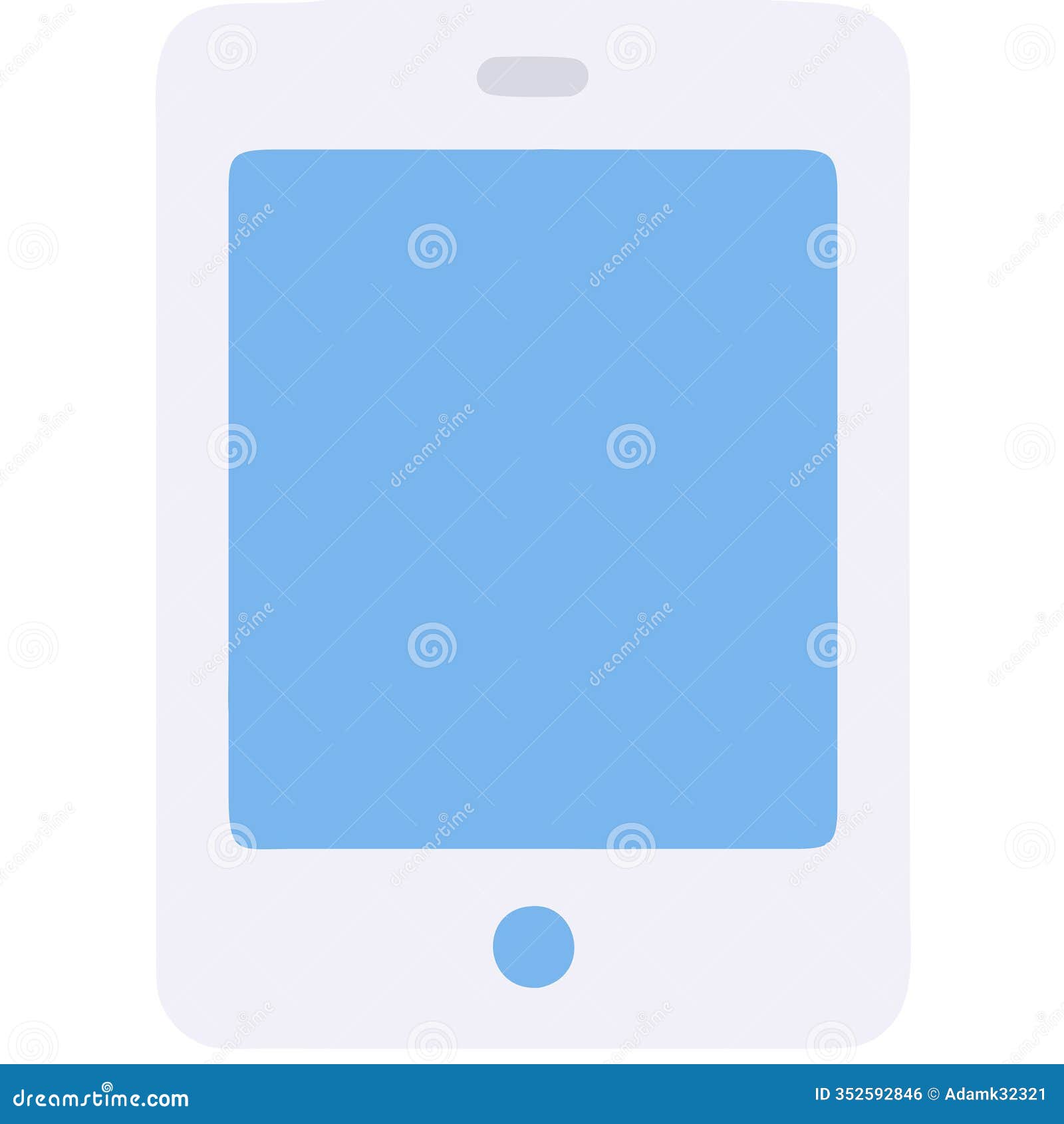 Vector Illustration Simple Tablet Blue Screen for Digital Design and ...
