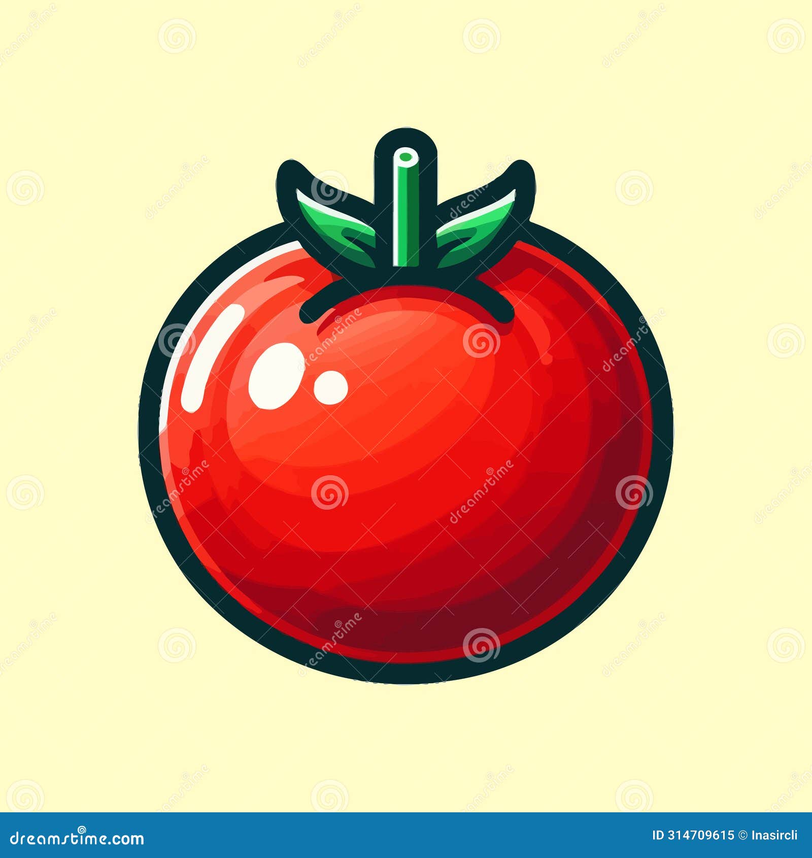 Vector Illustration of a Simple Tomato Stock Vector - Illustration of ...