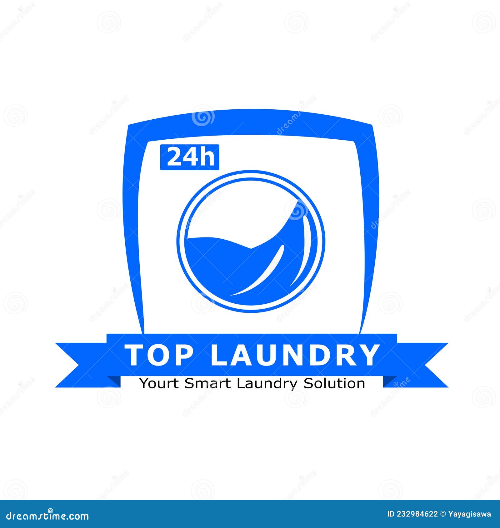 Vector Illustration of Simple Washing Machine with a 24 Hour Service ...