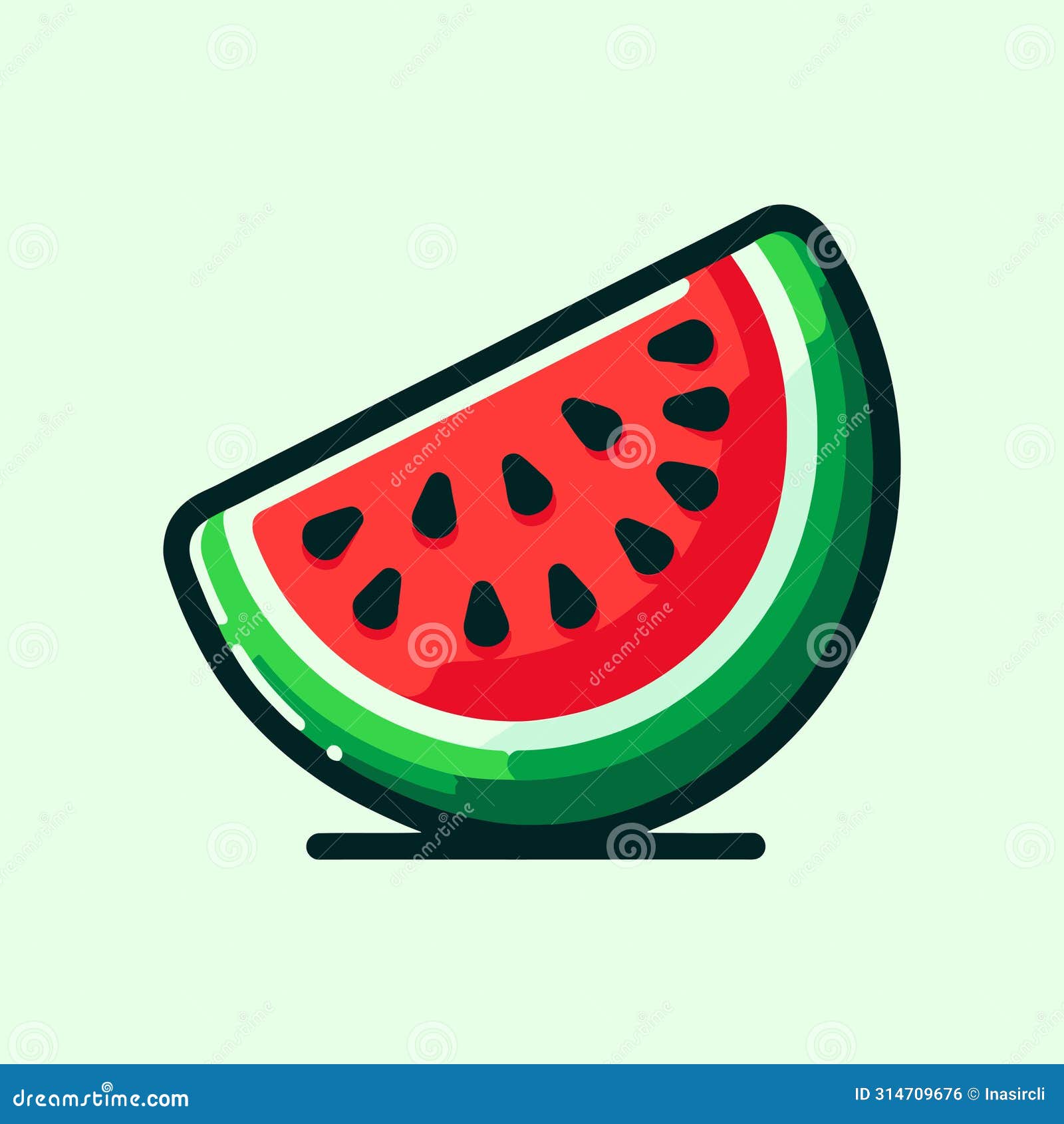 Vector Illustration of a Simple Watermelon Stock Vector - Illustration ...