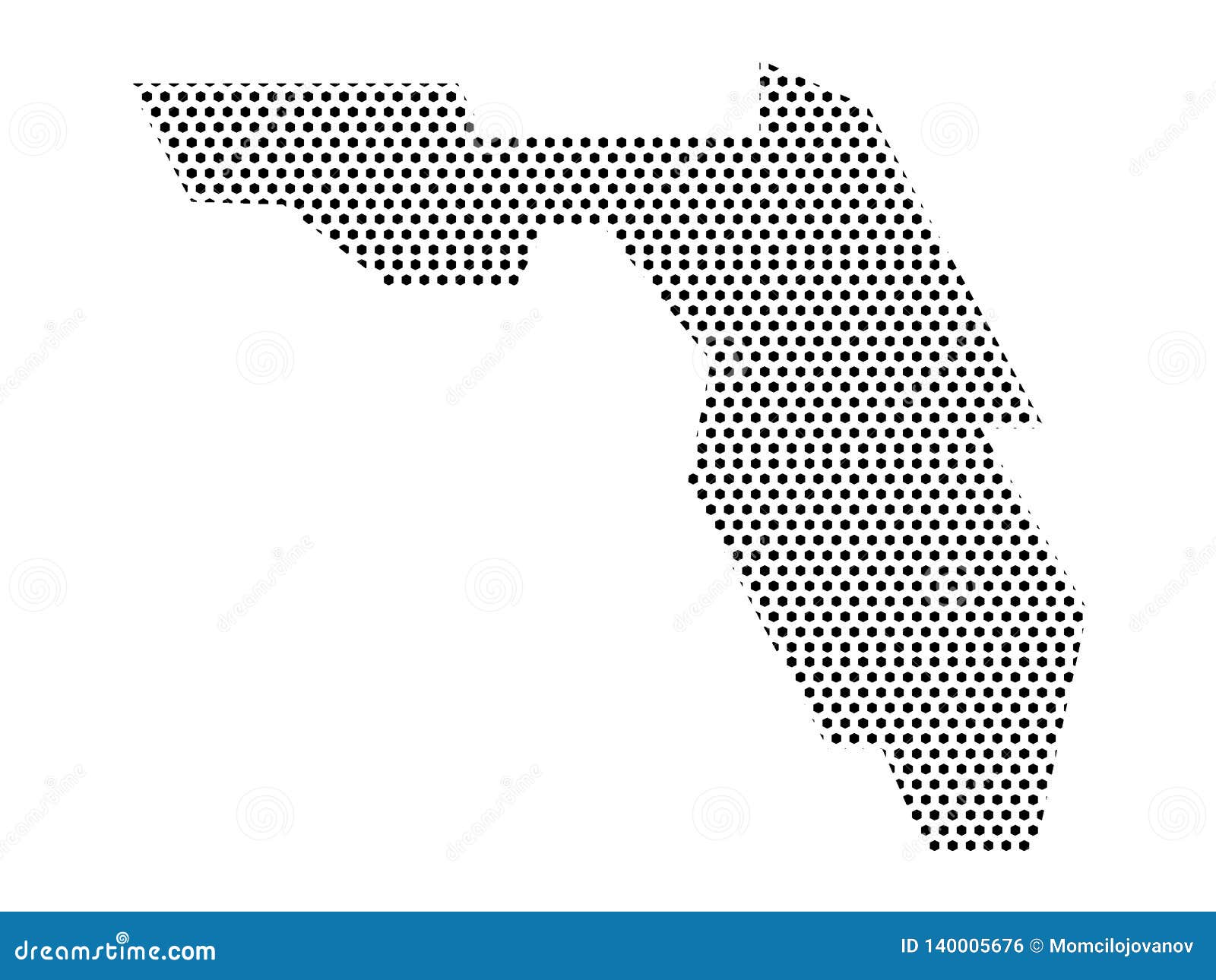 Simplified Dotted Pattern Map Of US State Of Florida Vector ...