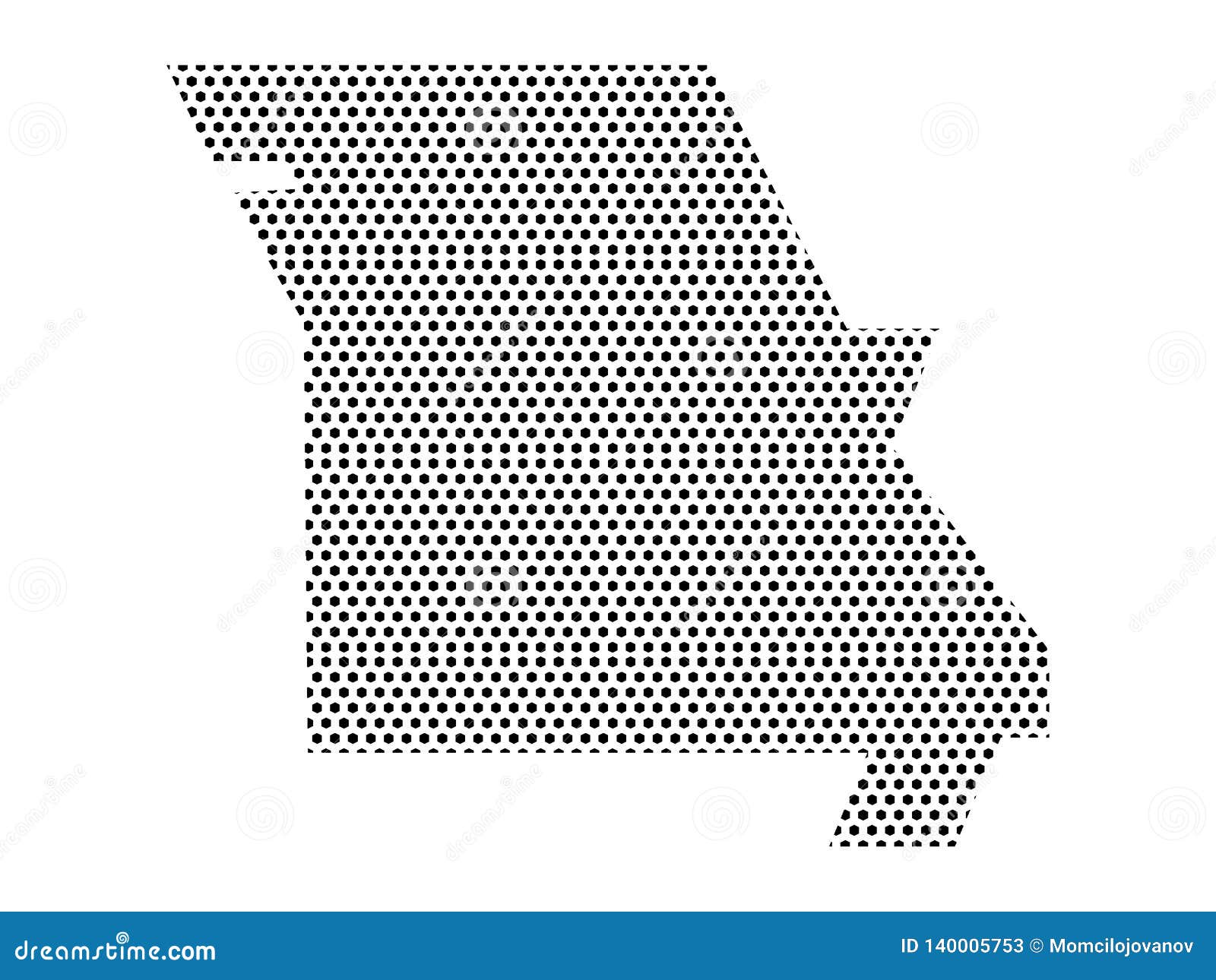 Simplified Dotted Pattern Map of US State of Missouri Stock Vector ...