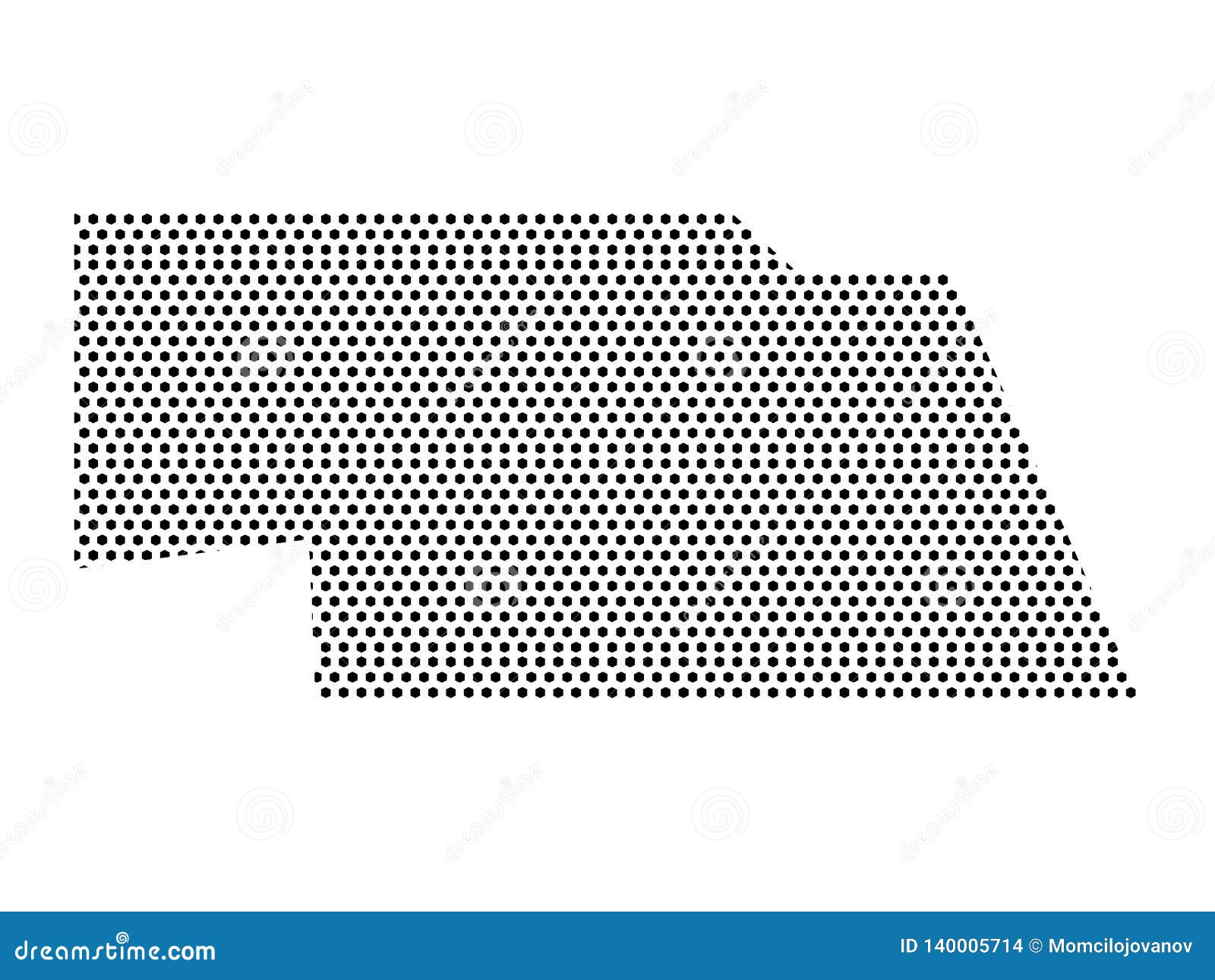 Simplified Dotted Pattern Map of US State of Nebraska Stock Vector ...