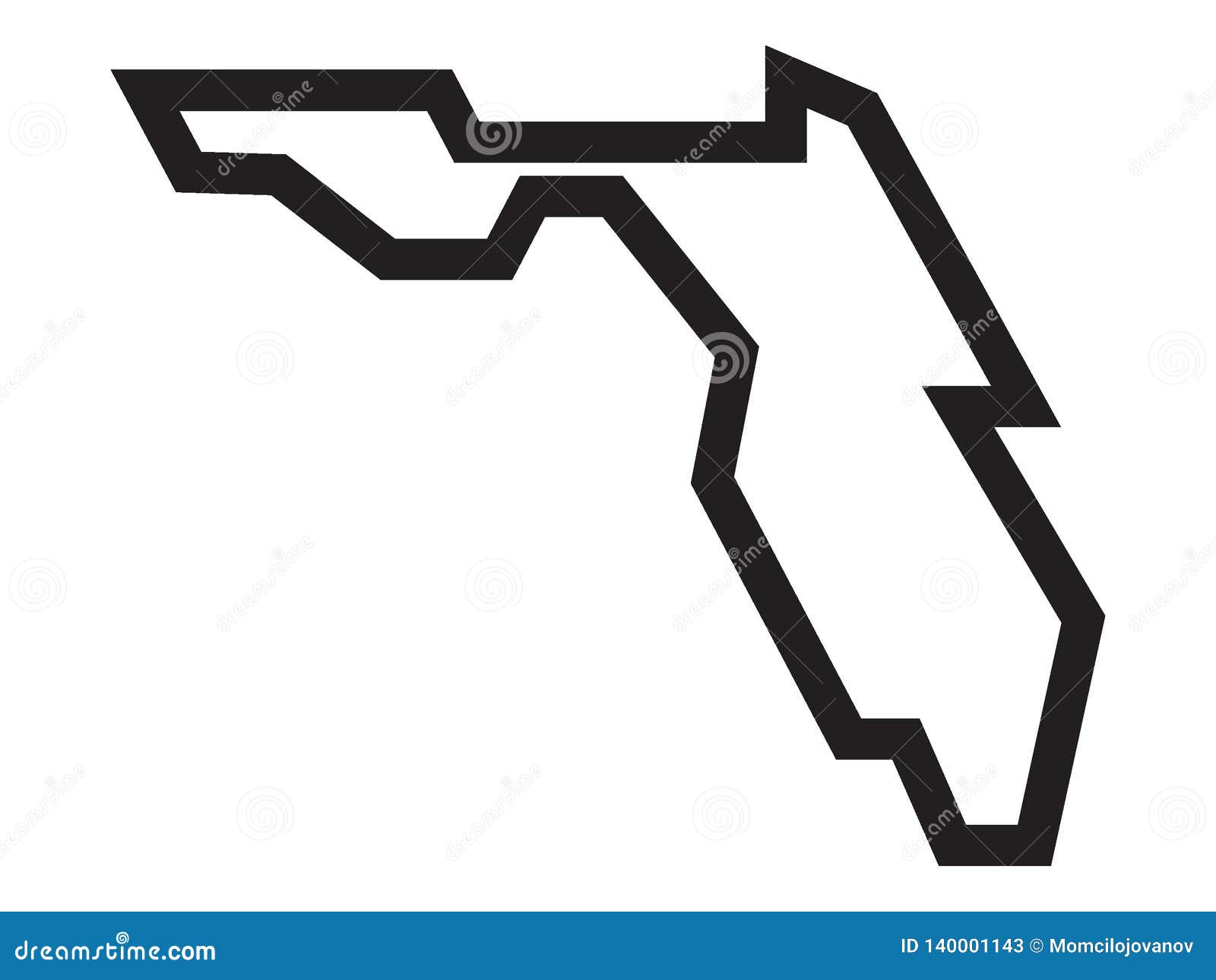 Simplified Map of US State of Florida Stock Vector - Illustration of ...