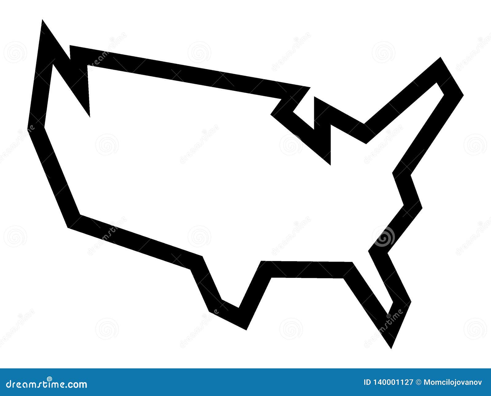 Simplified Map of USA stock vector. Illustration of heart - 140001127