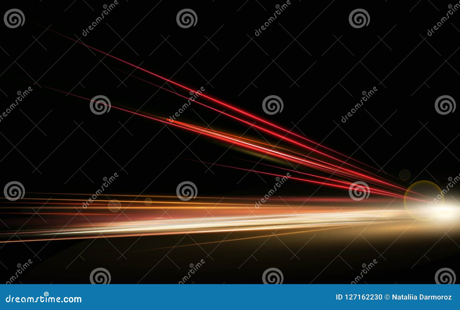 Vector Illustration Simulation of High Speed Lights at Night Traffic ...