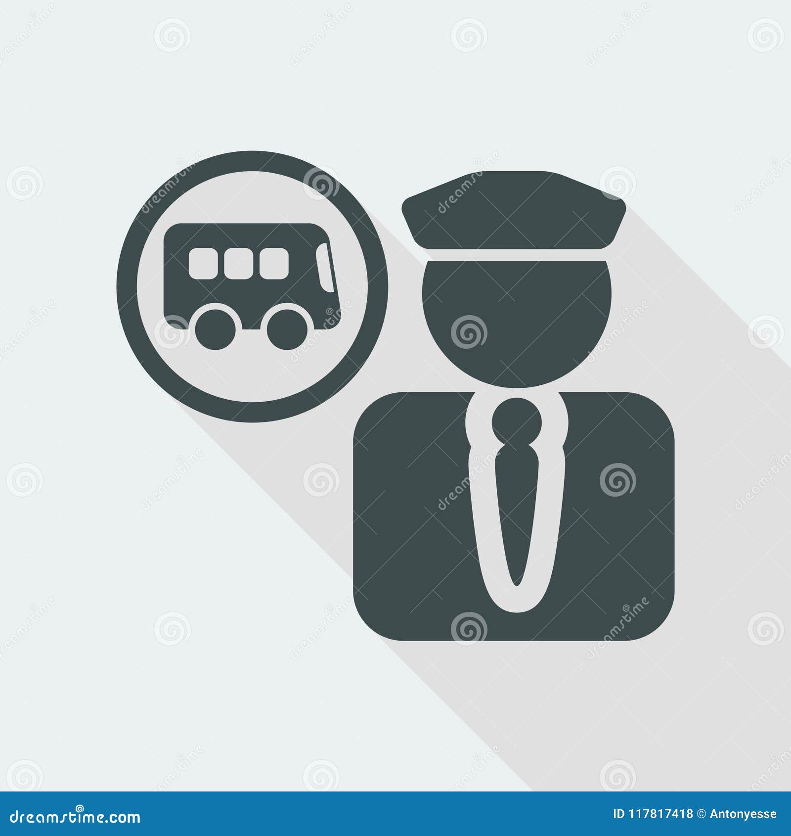 Vector Illustration of Single Isolated Bus Driver Icon Stock Vector ...