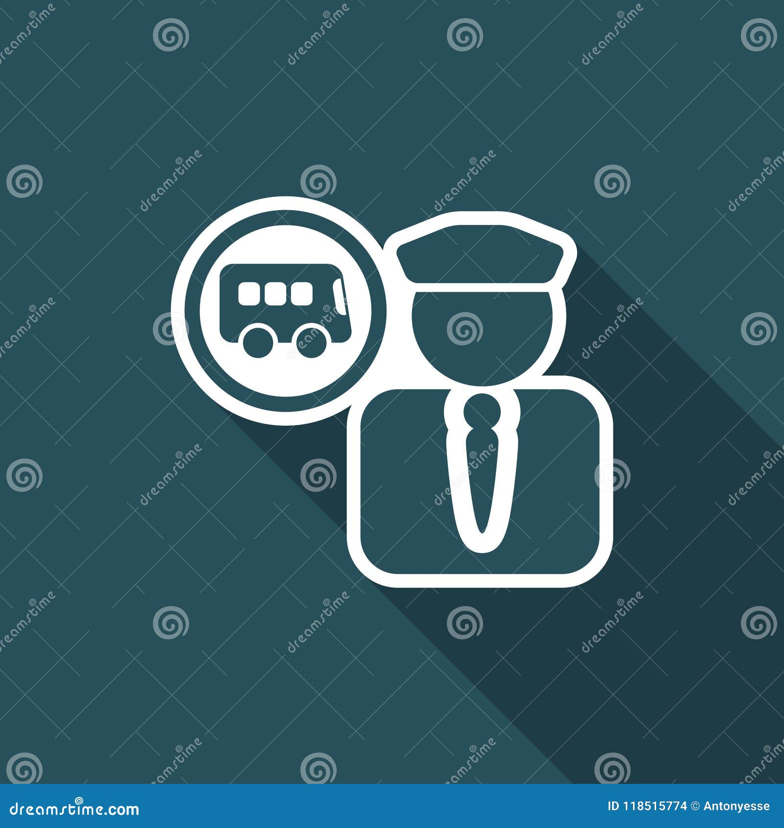 Vector Illustration of Single Isolated Bus Driver Icon Stock Vector ...