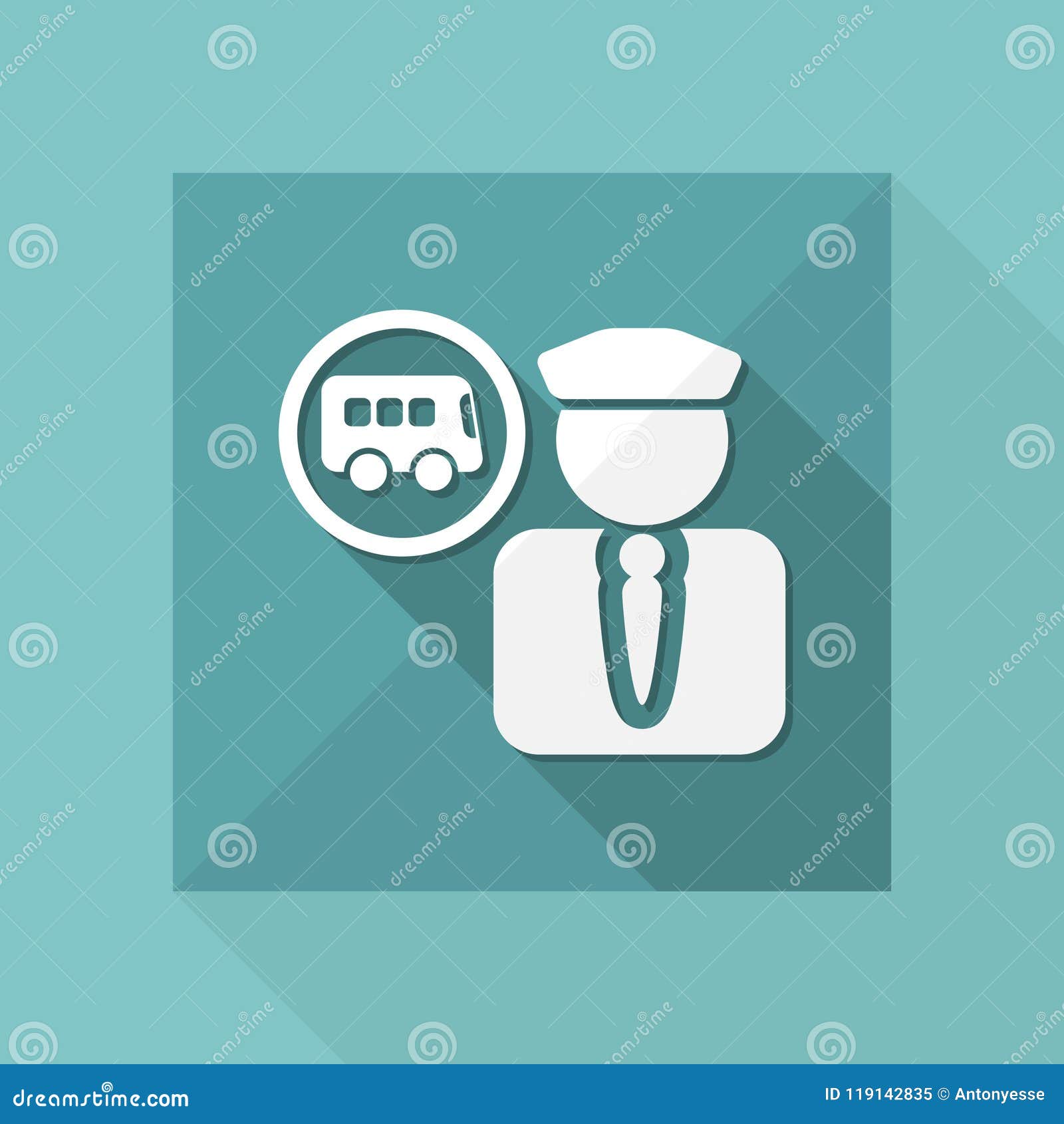 Bus Buses Conductor Controller Driver Icon Illustration Isolated Single ...