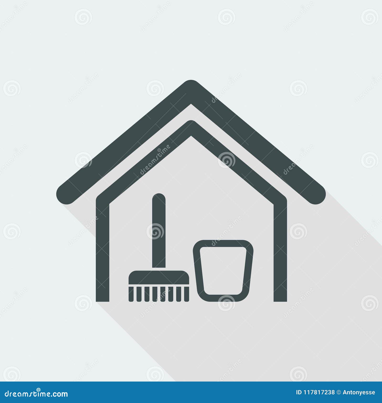 Vector Illustration of Single Isolated Clean House Icon Stock Vector ...