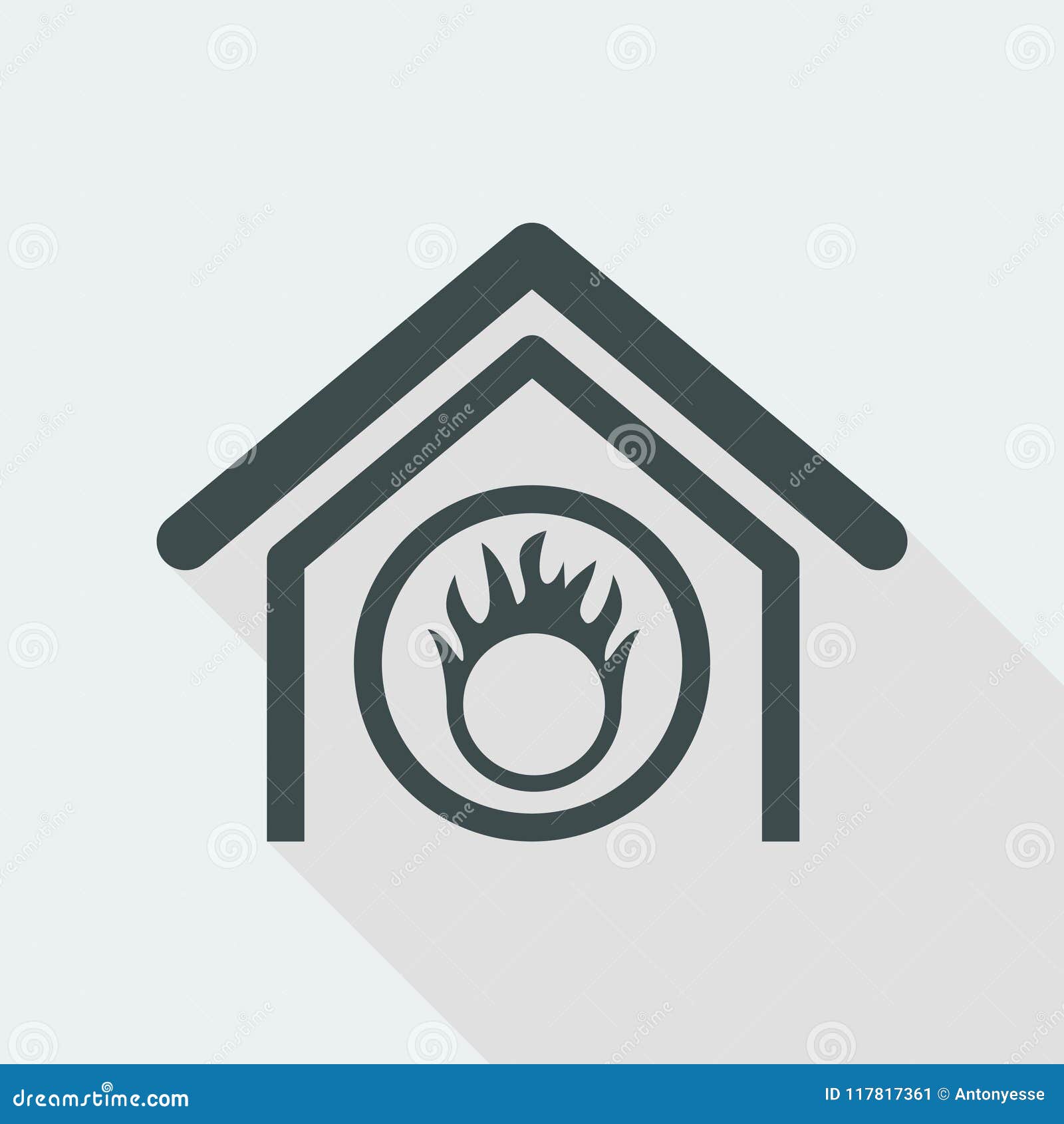 Vector Illustration of Single Isolated Danger Home Icon Stock Vector ...