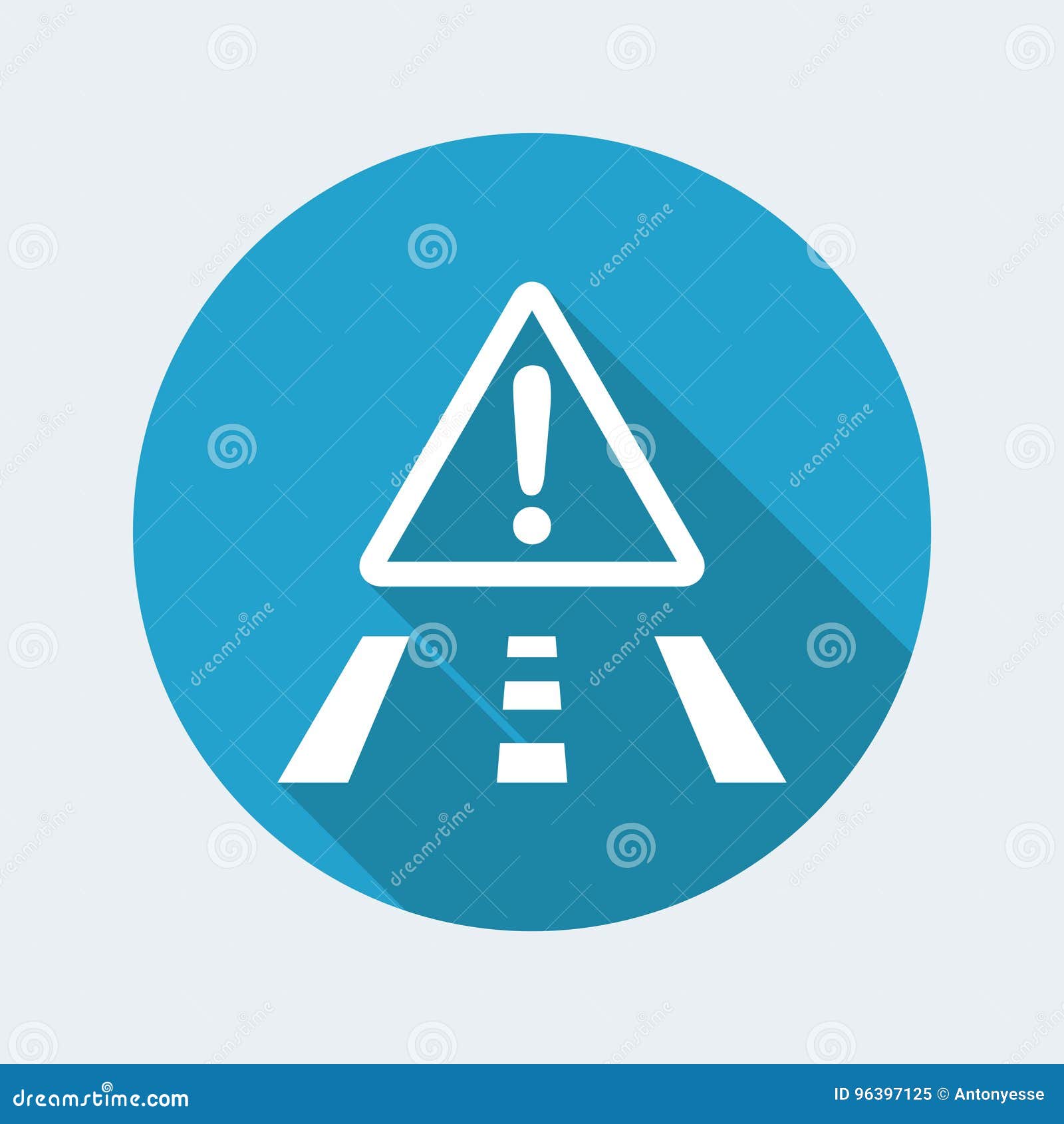 Vector Illustration of Single Isolated Danger Road Icon Stock Vector ...