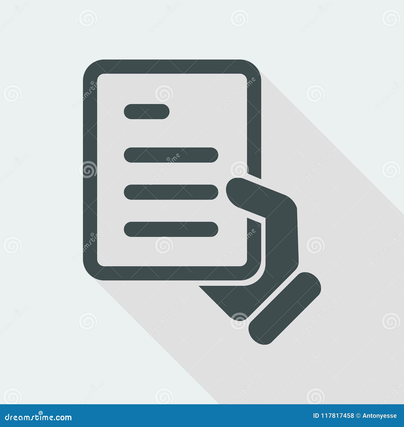 Vector Illustration of Single Isolated Document Handing Icon Stock ...