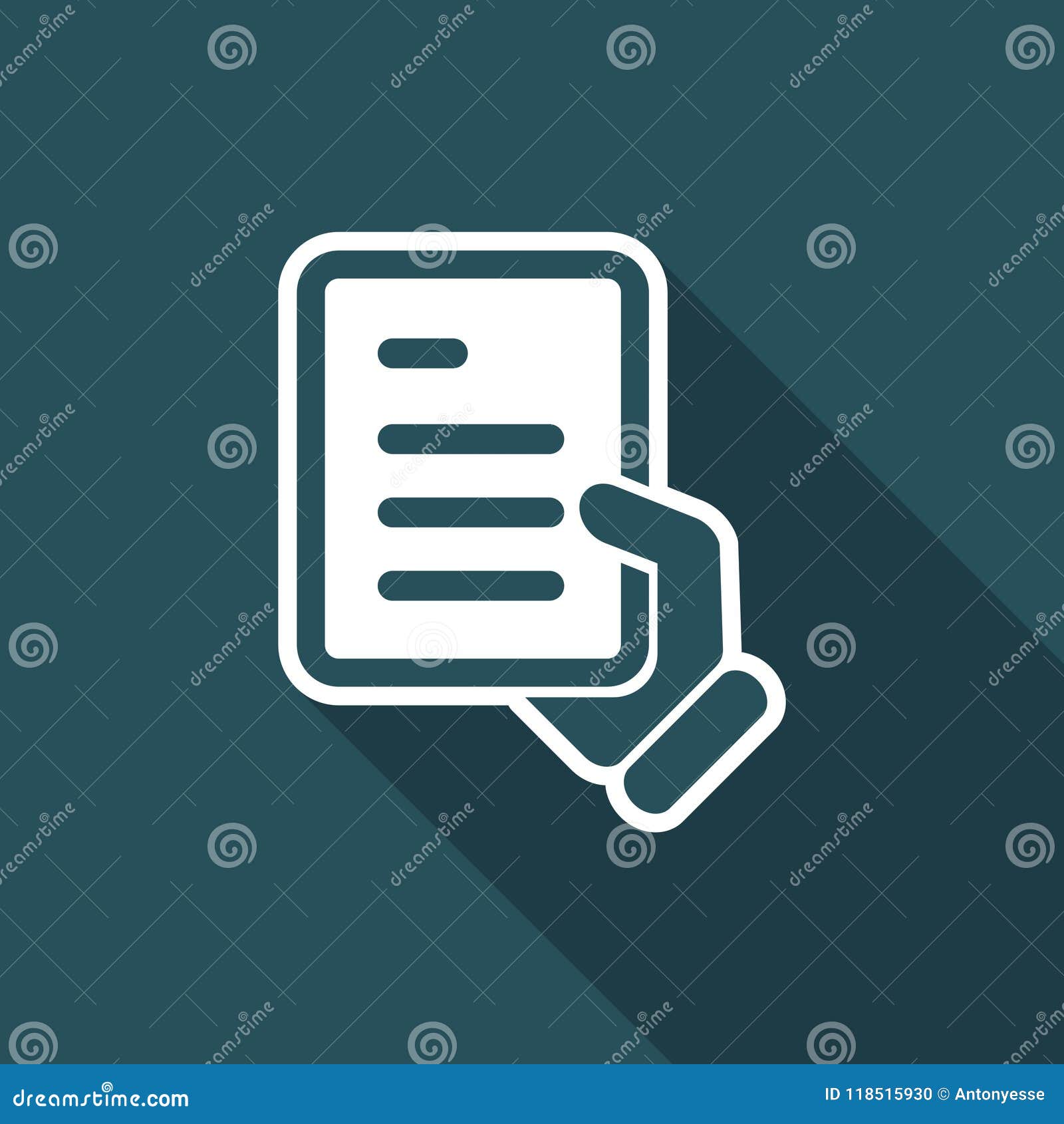 Vector Illustration of Single Isolated Document Handing Icon Stock ...