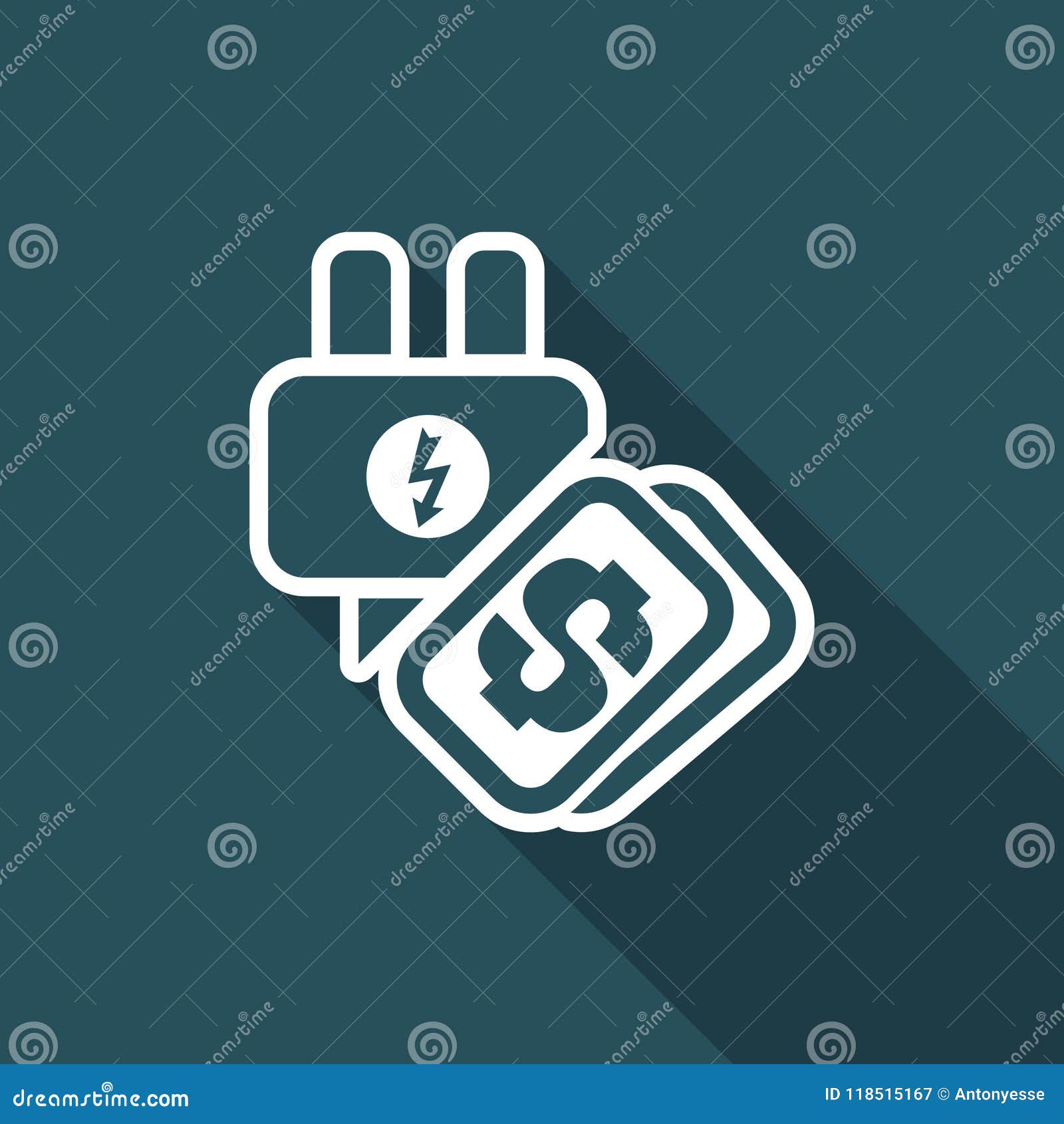 Vector Illustration of Single Isolated Energy Cost Icon Stock Vector ...