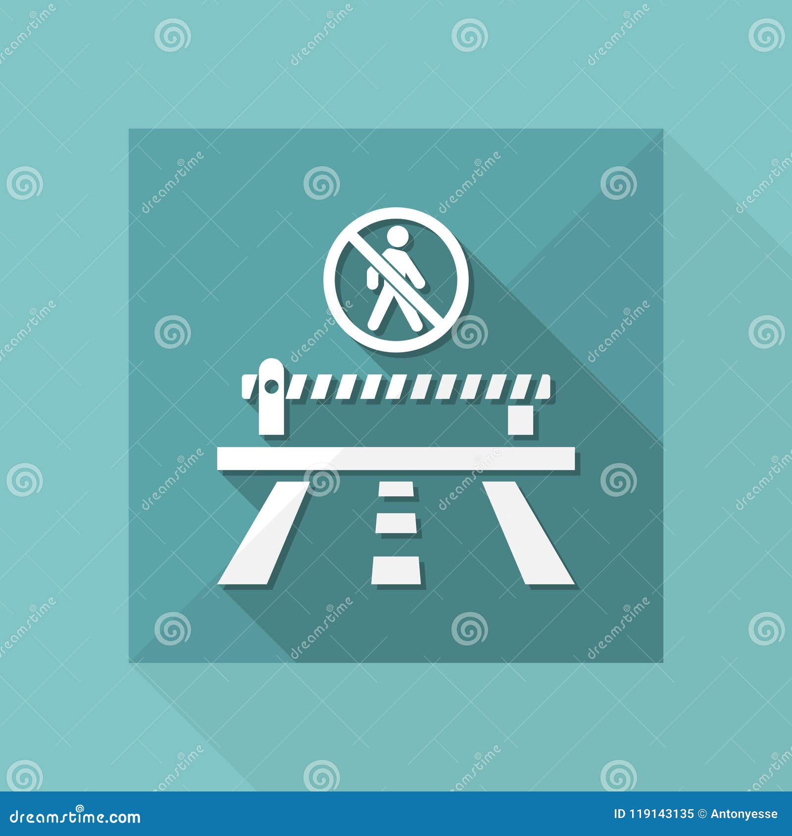 Vector Illustration of Single Isolated Forbidden Access Icon Stock ...