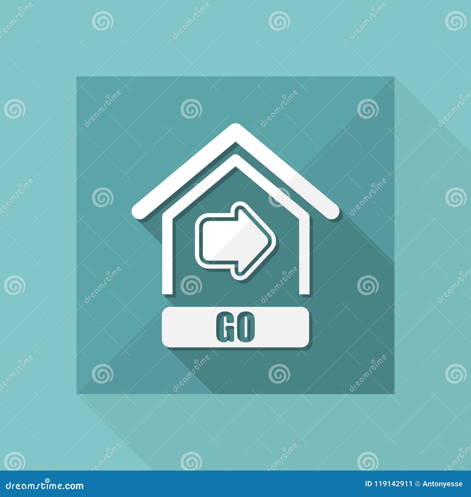 Vector Illustration of Single Isolated Go Button Icon Stock Vector ...